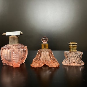 Vintage Peach Color Glass Perfume Bottle and Atomizer - Etsy