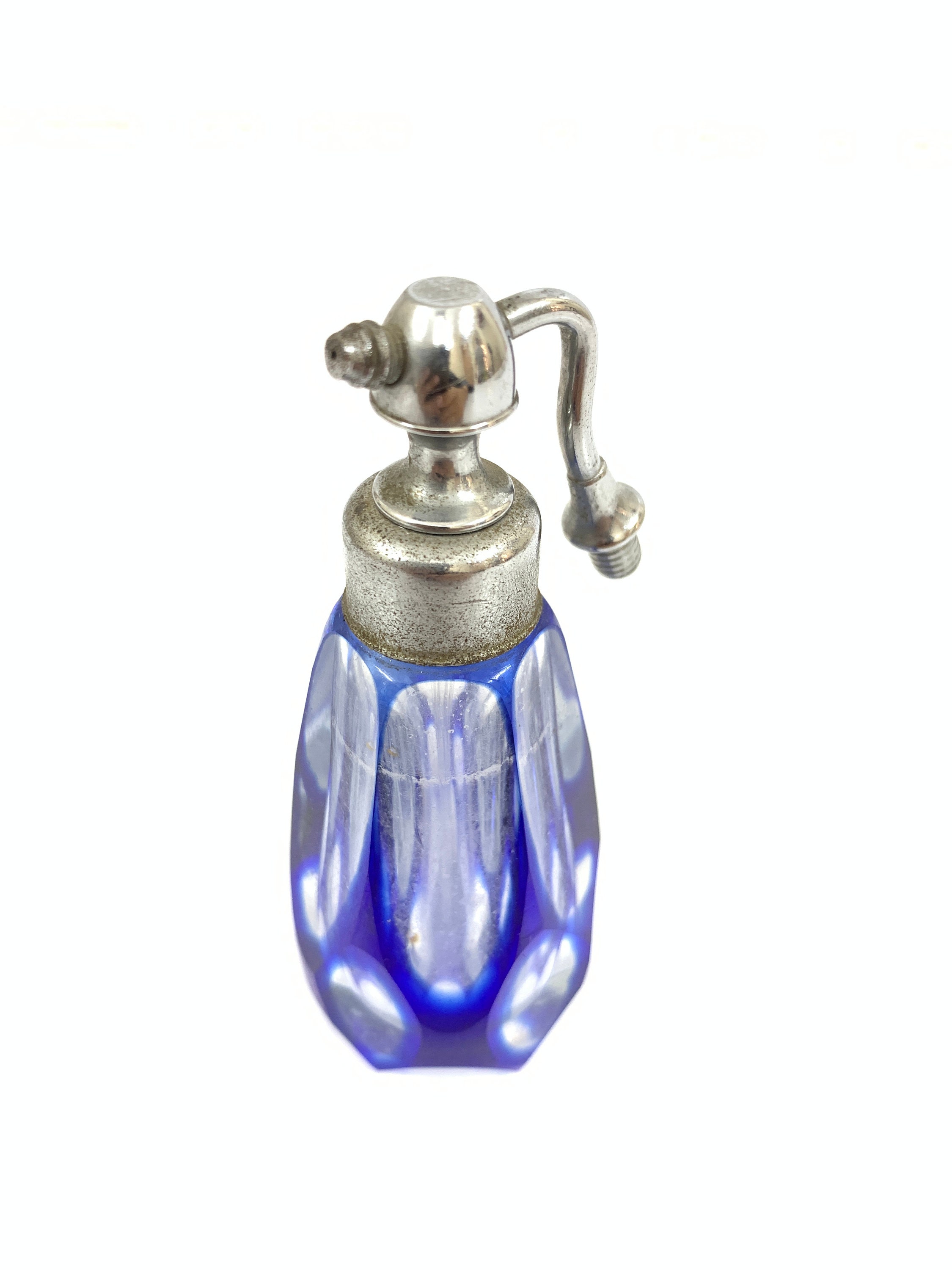 Vintage Cut to Clear Blue Perfume Atomizer - Etsy