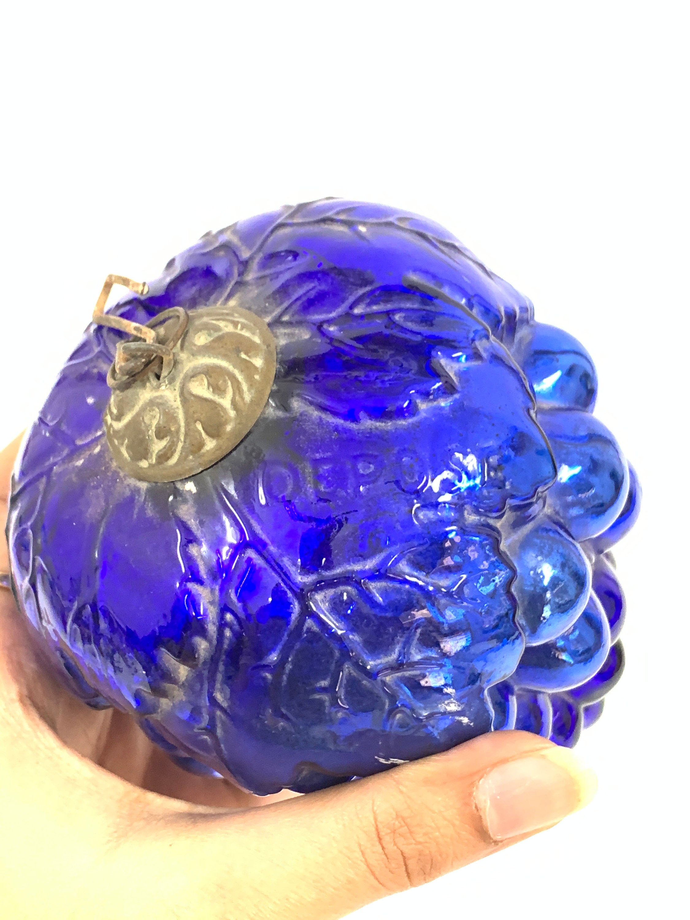 Antique Depose Brand Old Blue Cluster of Grapes Shape Christmas Heavy ...
