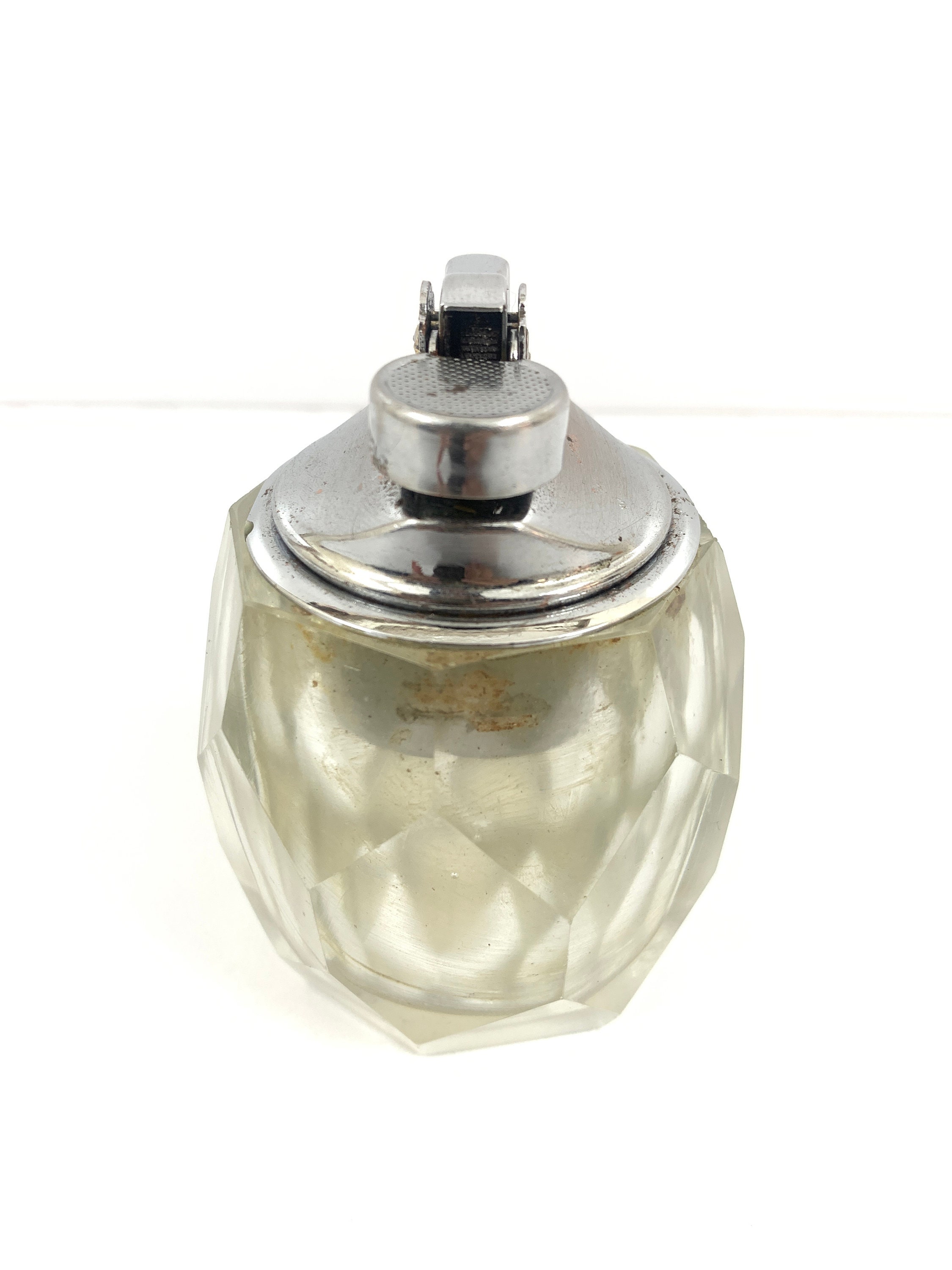 Vintage Cut Glass Retro Table Lighter Vintage Tobacciana Antique Cut ...