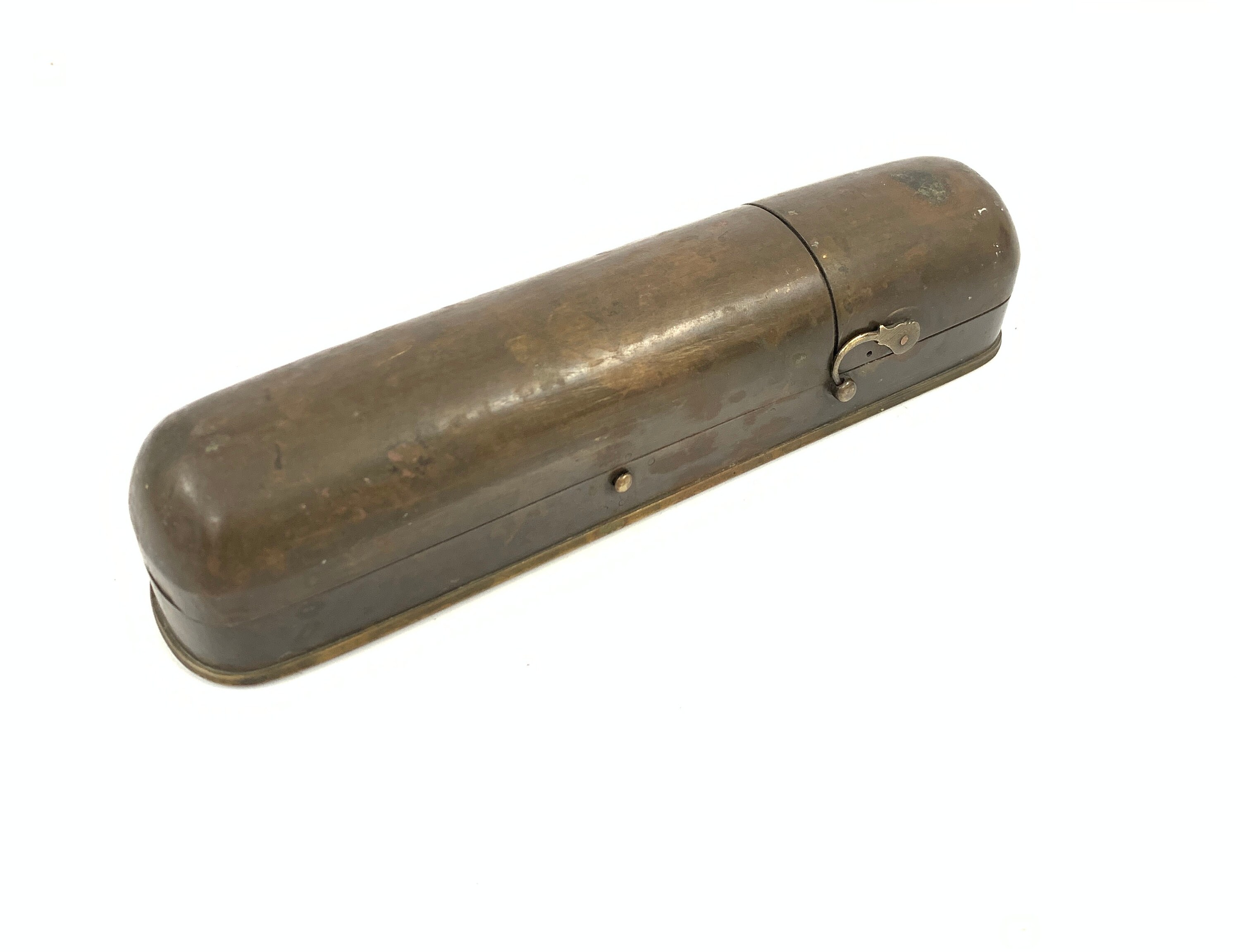 Antique Brass Pen Box With Ink Pot - Etsy