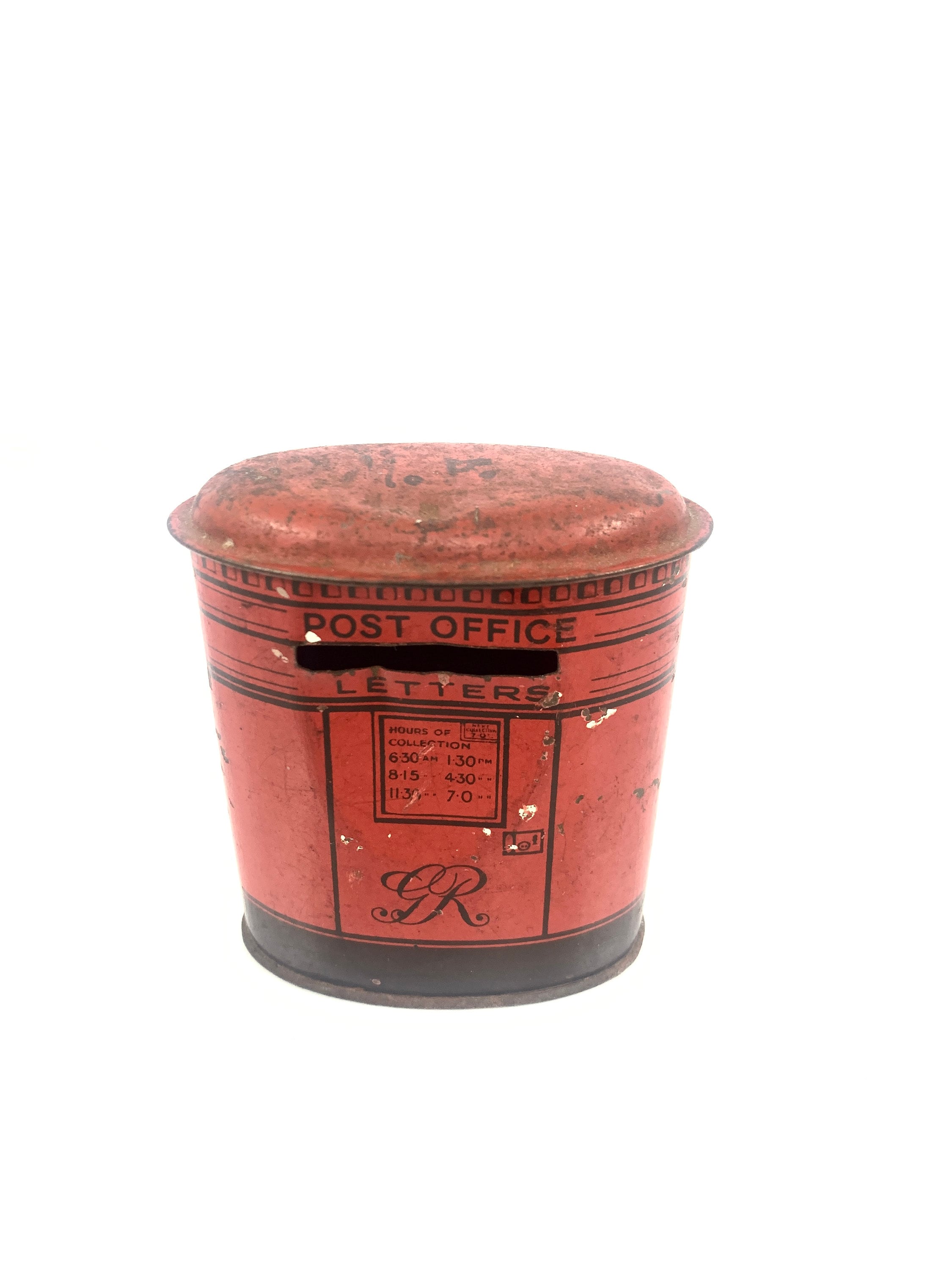 Vintage Burnett Ltd Red Tin Post Box Style Money Box, Sealed. Made in ...