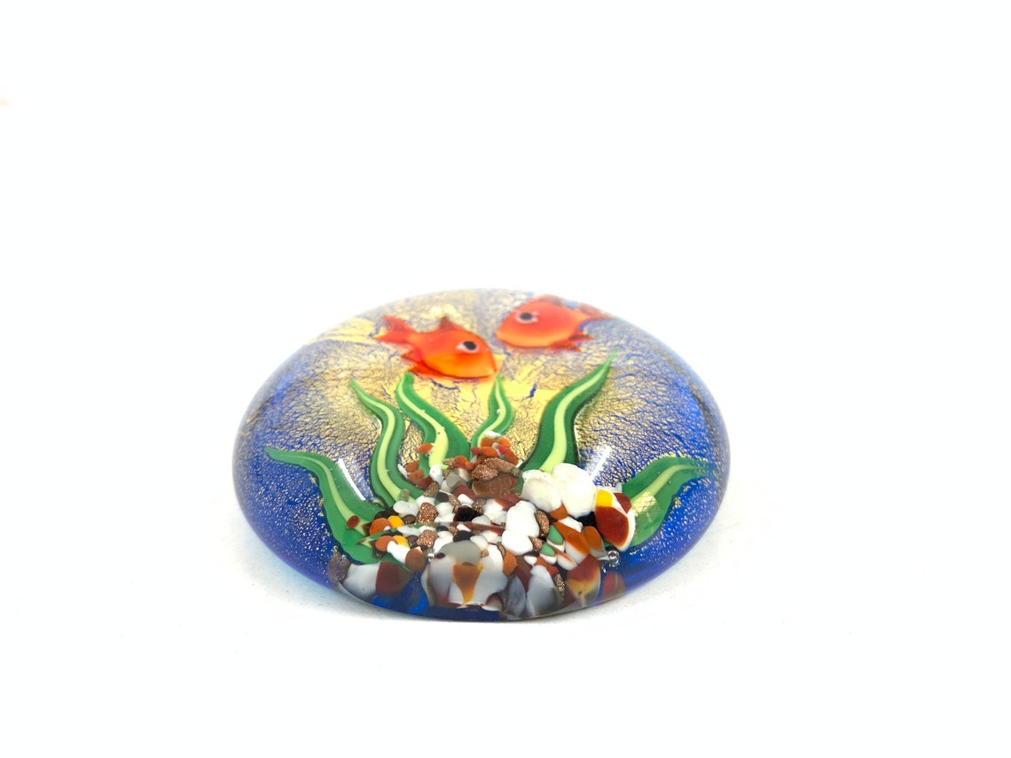 Murano Glass Goldfish Paperweight - Etsy
