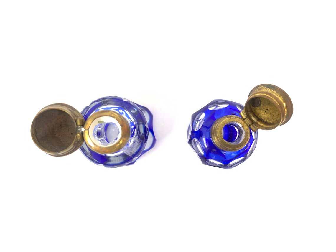 Antique Round Blue Perfume Bottles | Perfume Bottles| Perfume Bottle ...