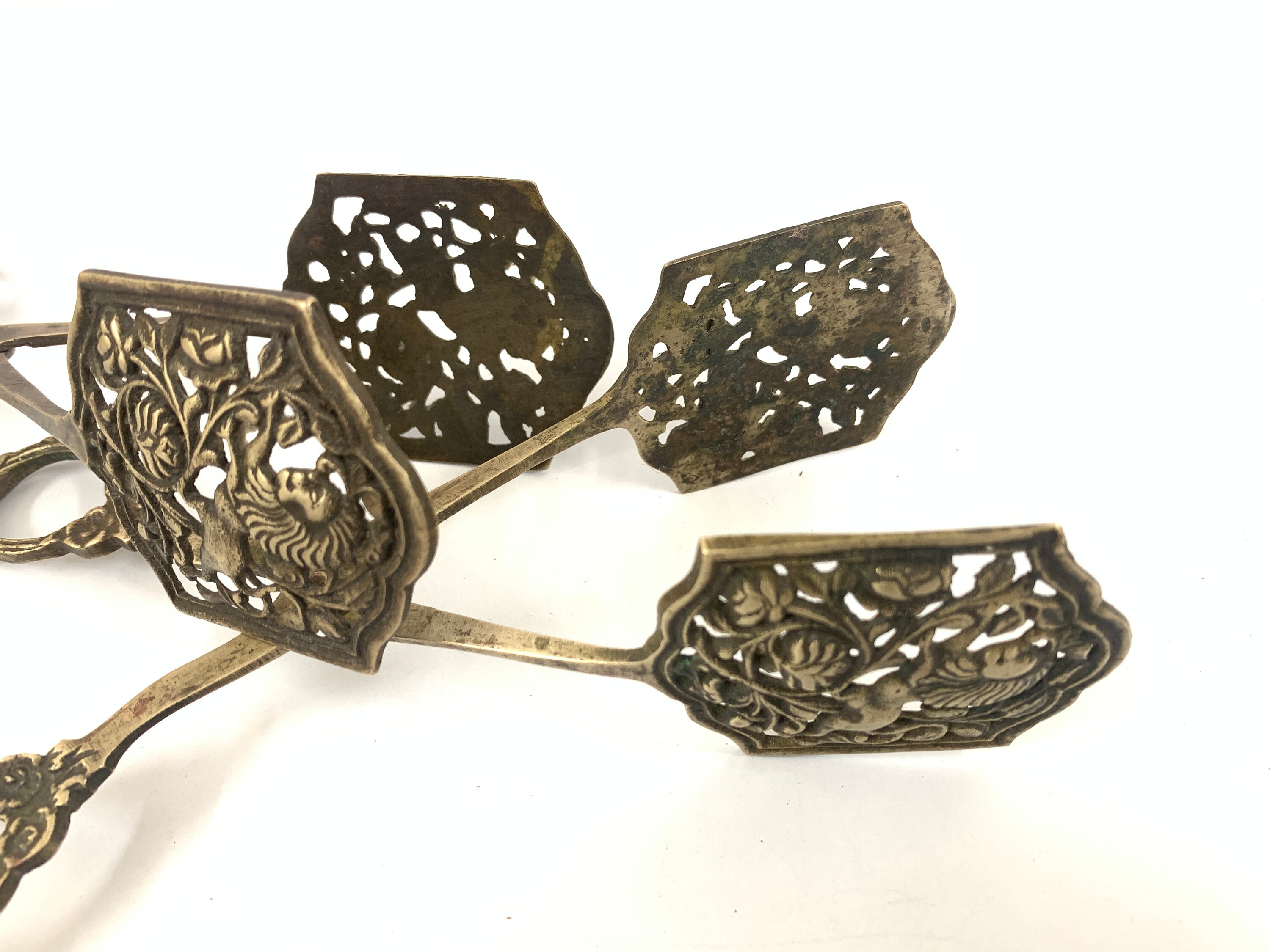 Vintage Brass Chicken Tongsbrass Tongs Tongs Barbecue Tongs Ice Cube ...