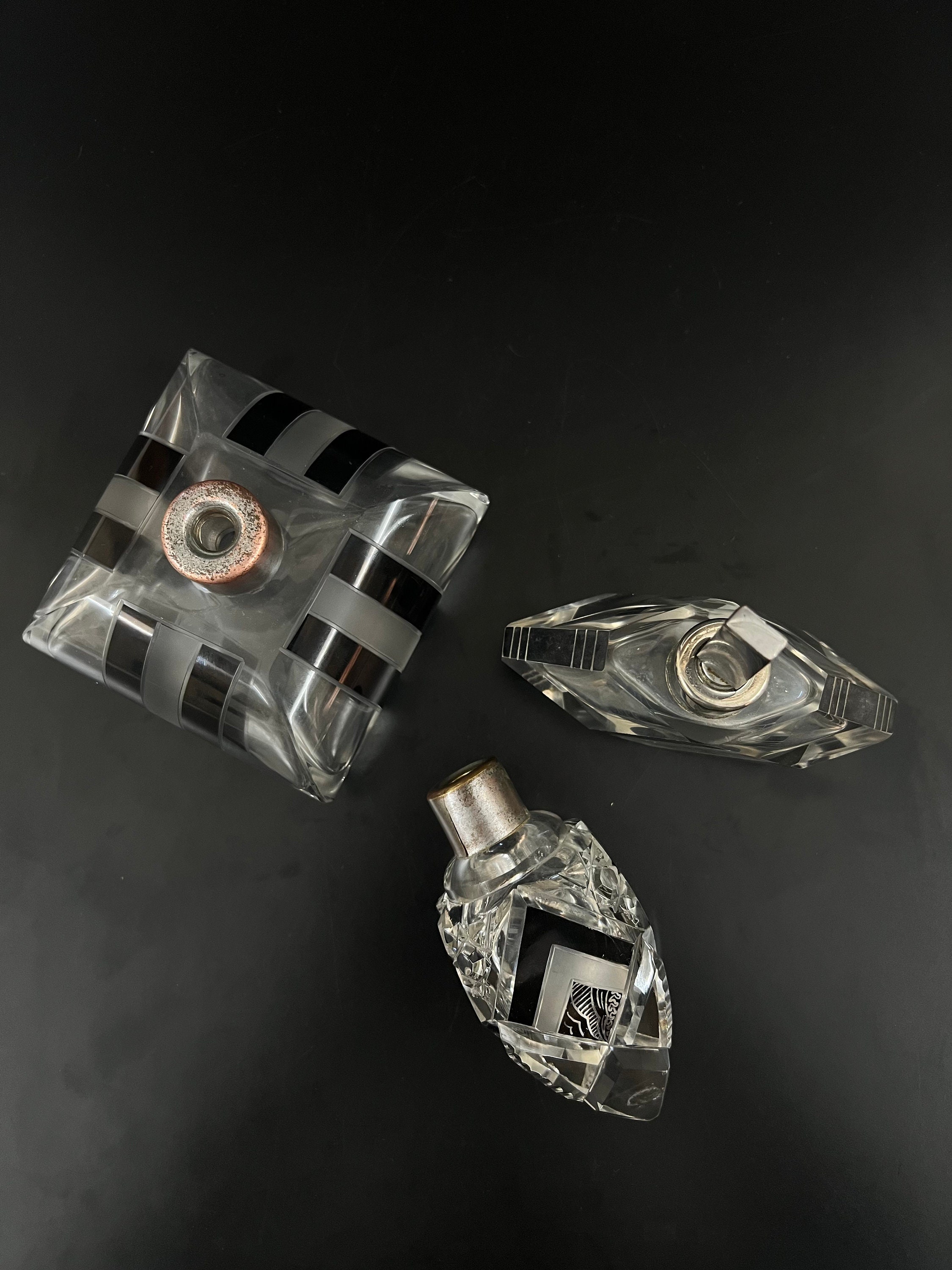 Vintage Karl Pada Black Enamel Rare Perfume Bottles - Etsy