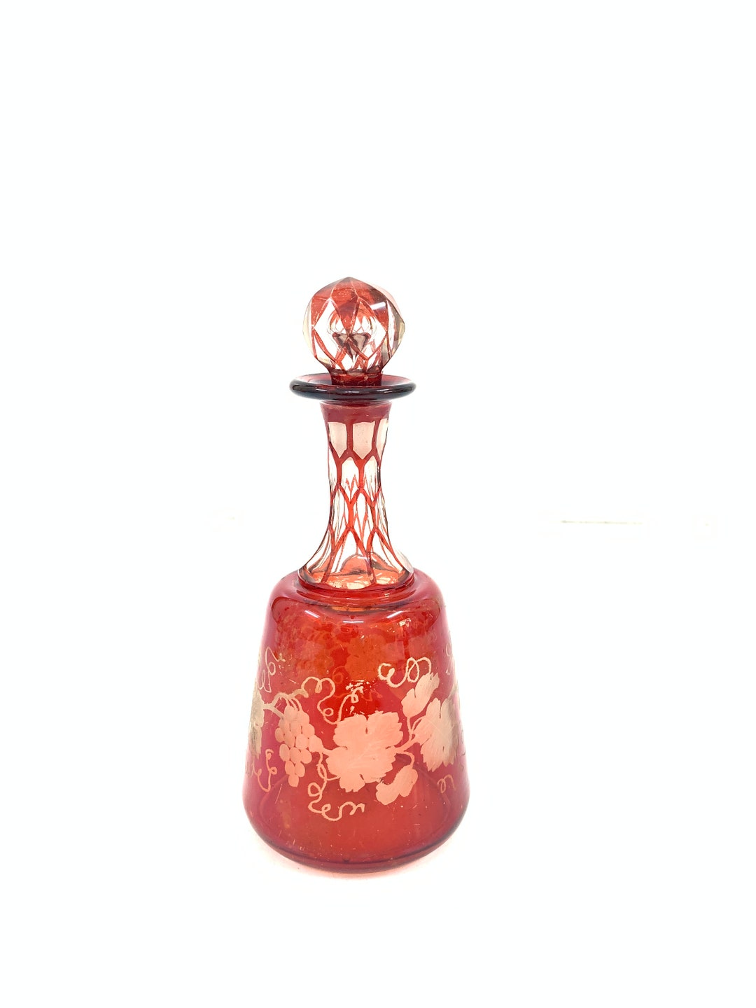 Vintage Glass Ruby Red Decanter| Vintage Glass Decanter - Etsy