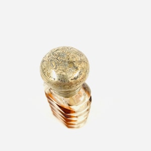 Antique Amber Overlay Cut Glass Perfume Scent Bottle Sterling Silver ...