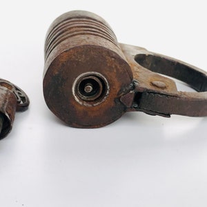 Vintage Padlock, Large Iron Lock, Barrel Lock, Theatre Props, Rustic ...