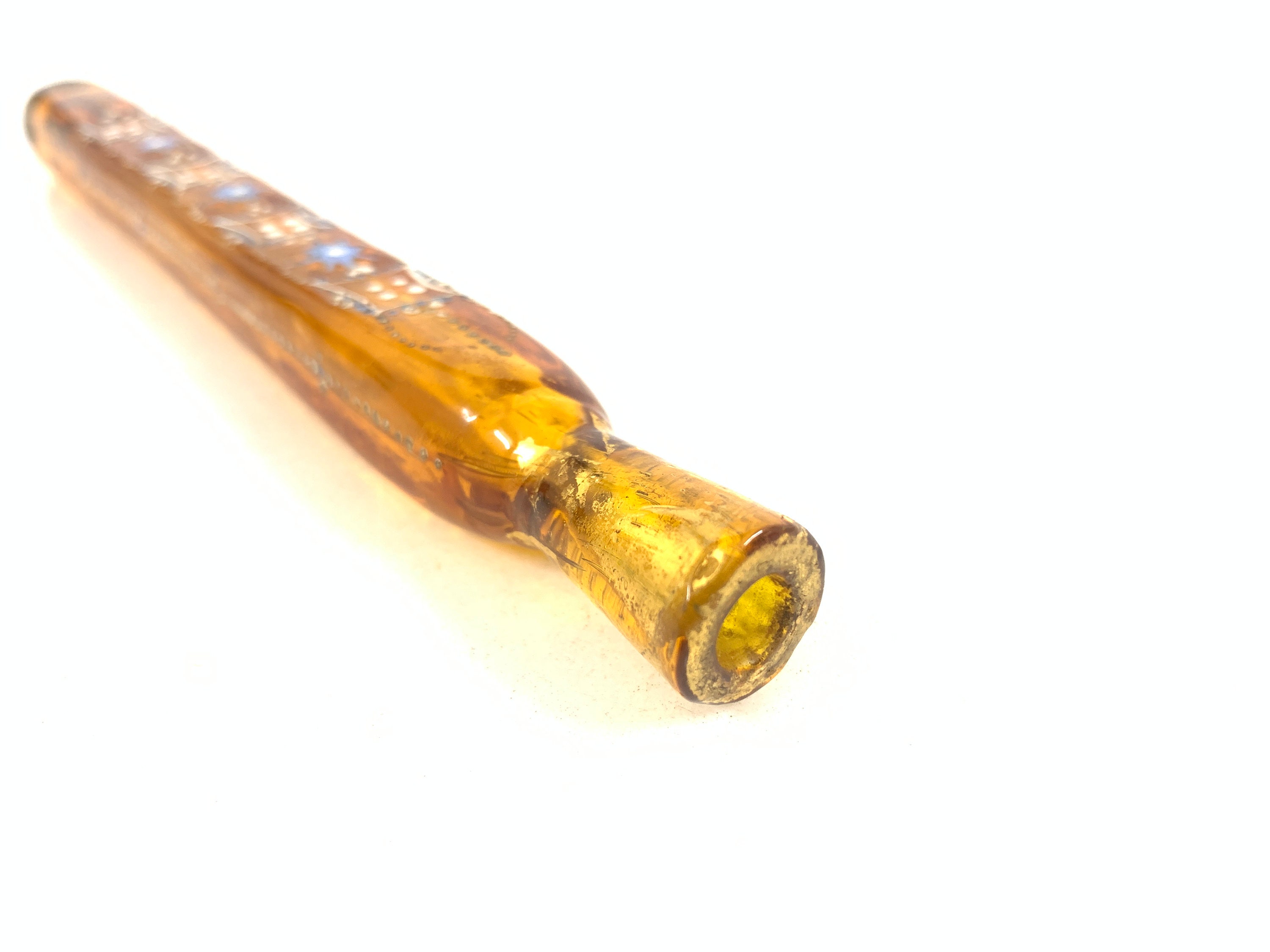 Antique Georgian Amber Glass Tear Catcher / Teardrop /lachrymatory ...
