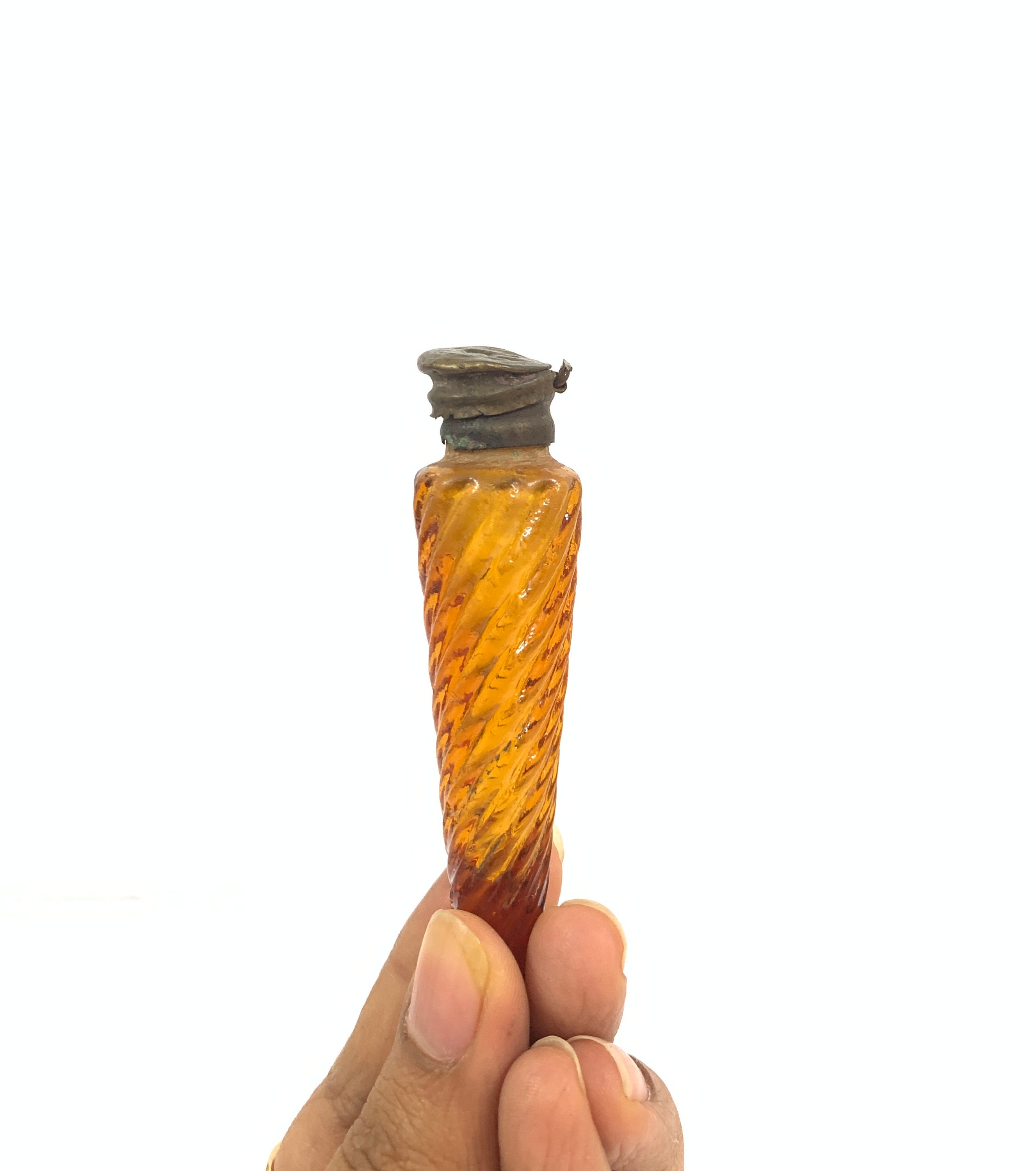 Vintage Amber Colour Glass Perfume Bottle - Etsy
