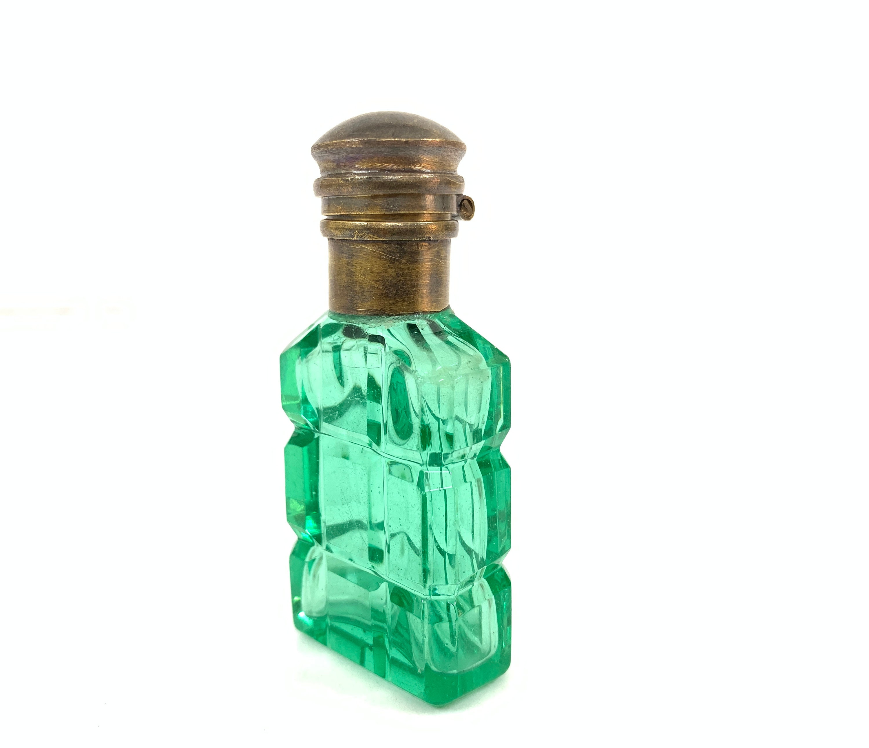 Vintage Vaseline Cut Glass Miniature Perfume Bottle - Etsy