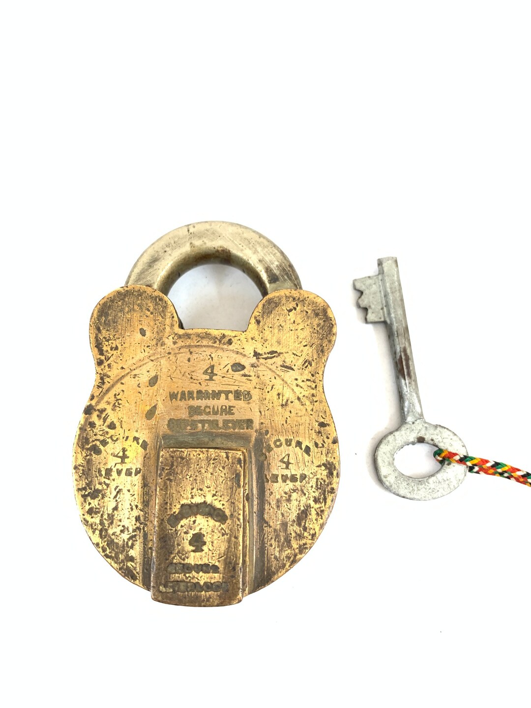 Vintage Brass 4 Lever Pad Lock - Etsy