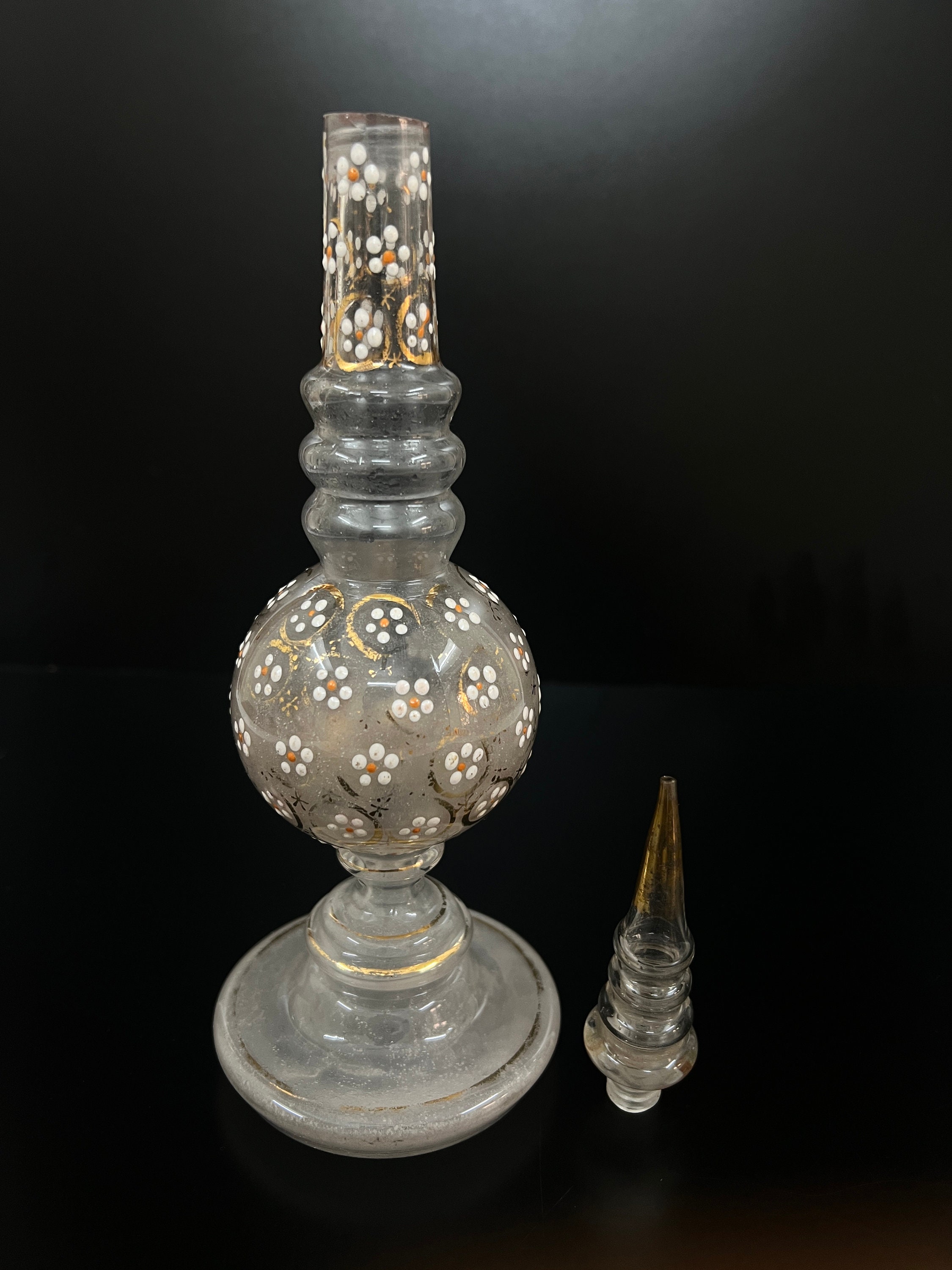 Vintage Glass Rose Water Sprinkler With Gold Work - Etsy