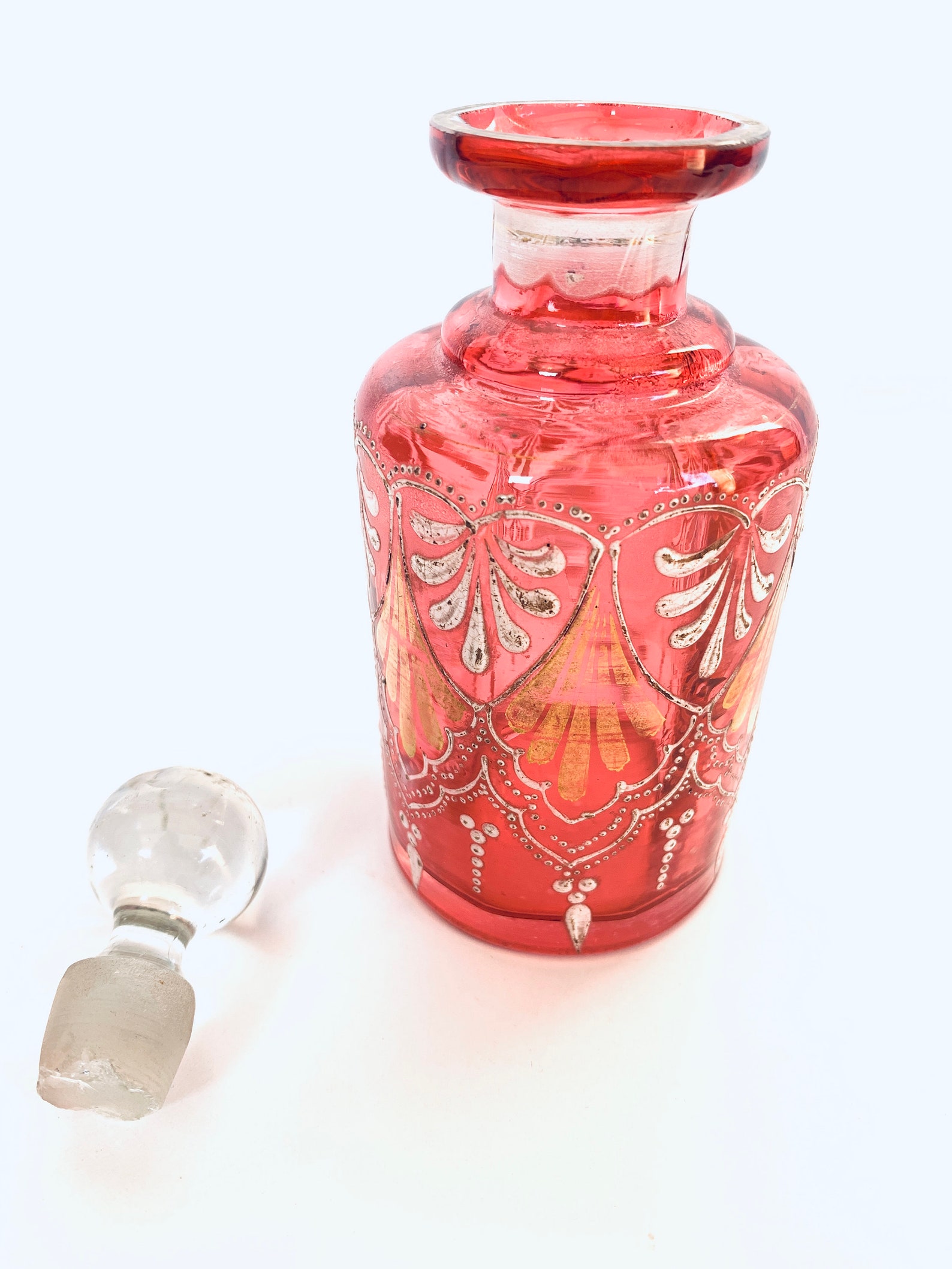 Cranberry Glass Perfume Bottle