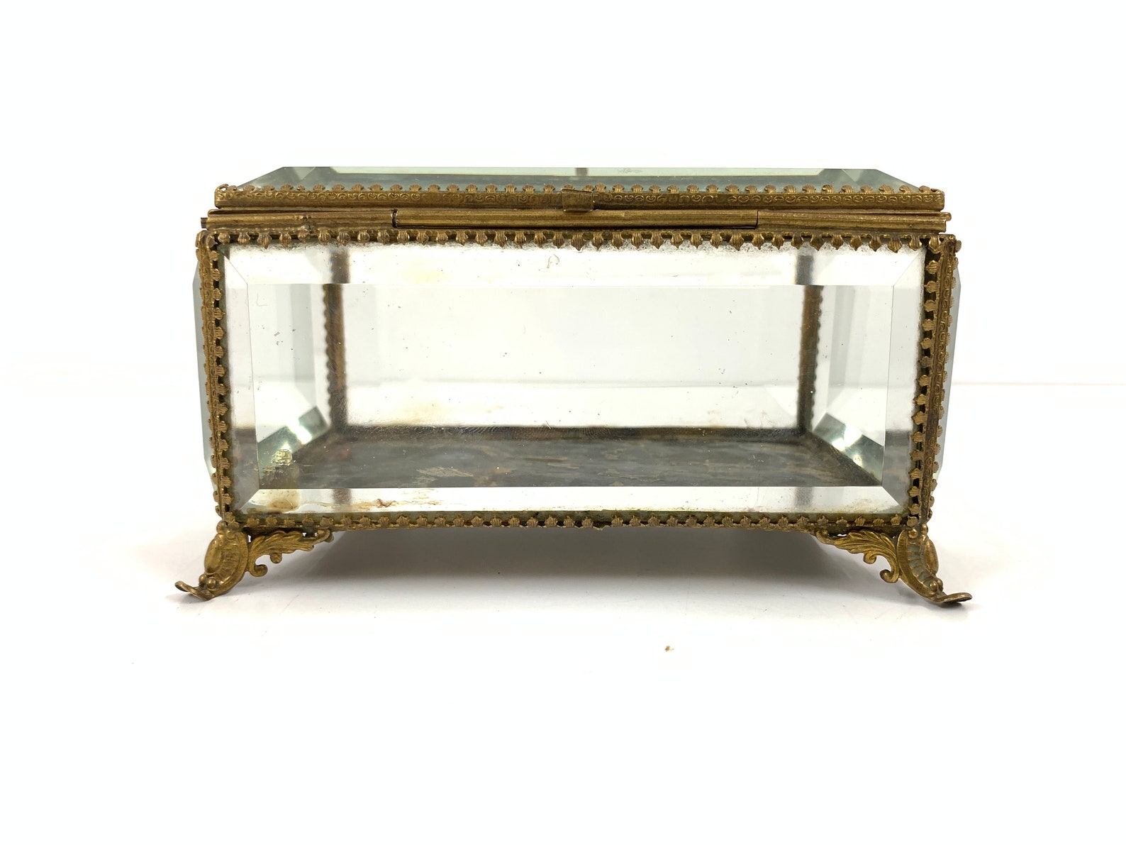 Antique Glass Jewel Box - Etsy
