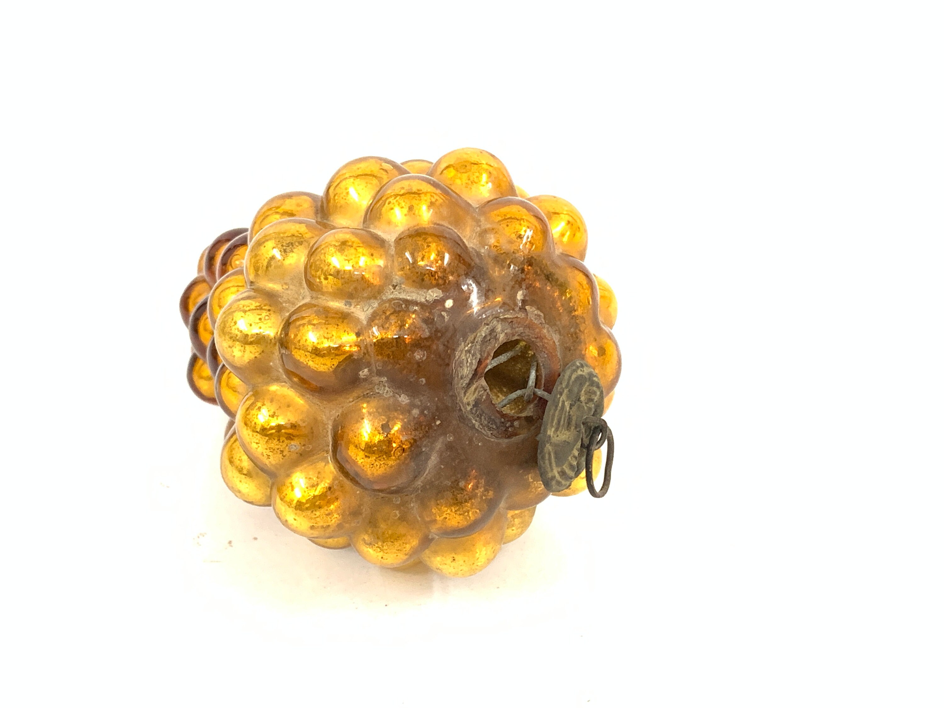 Antique Old Amber Cluster of Grapes Shape Christmas Heavy Glass Kugel ...