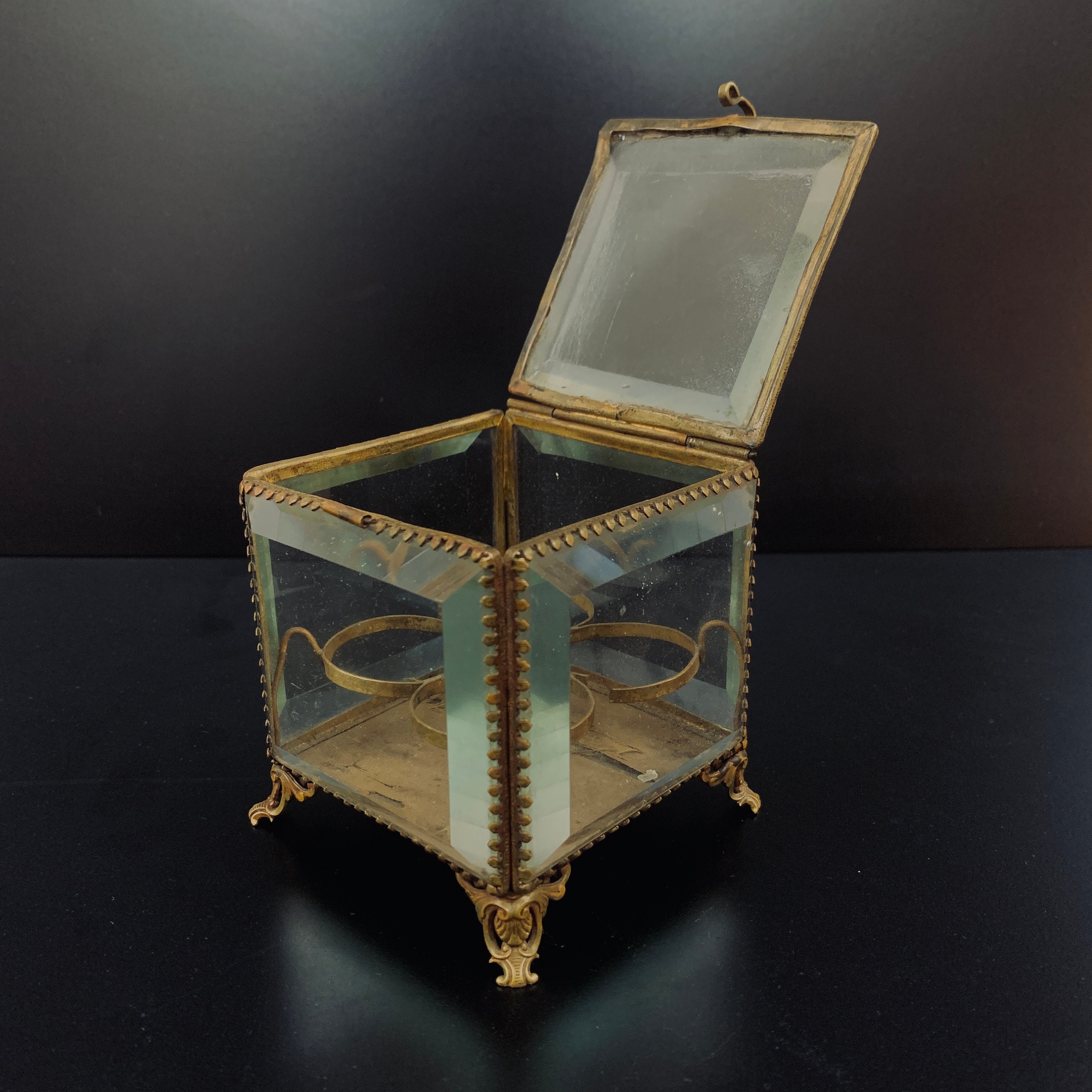 Antique Perfume Bottle Box Glass Jewel Box French Storage Boxes ...