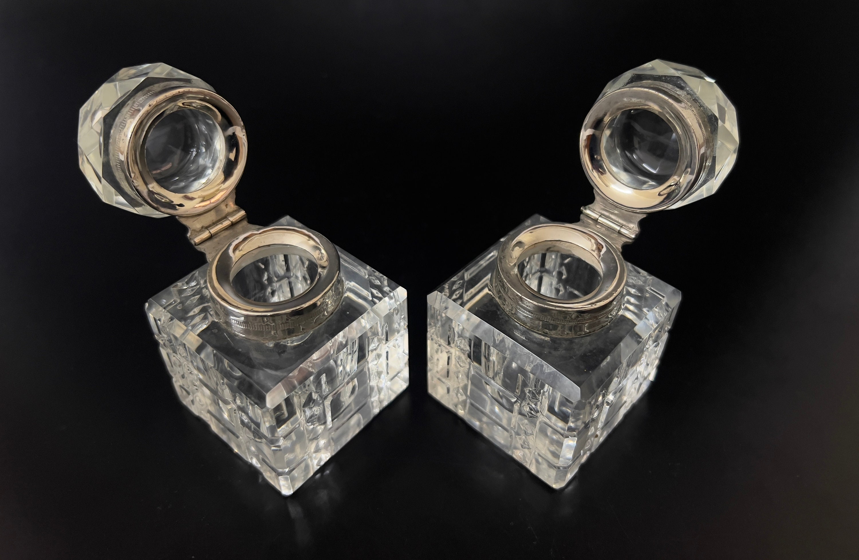 Vintage Cut Glass Ink Well - Etsy