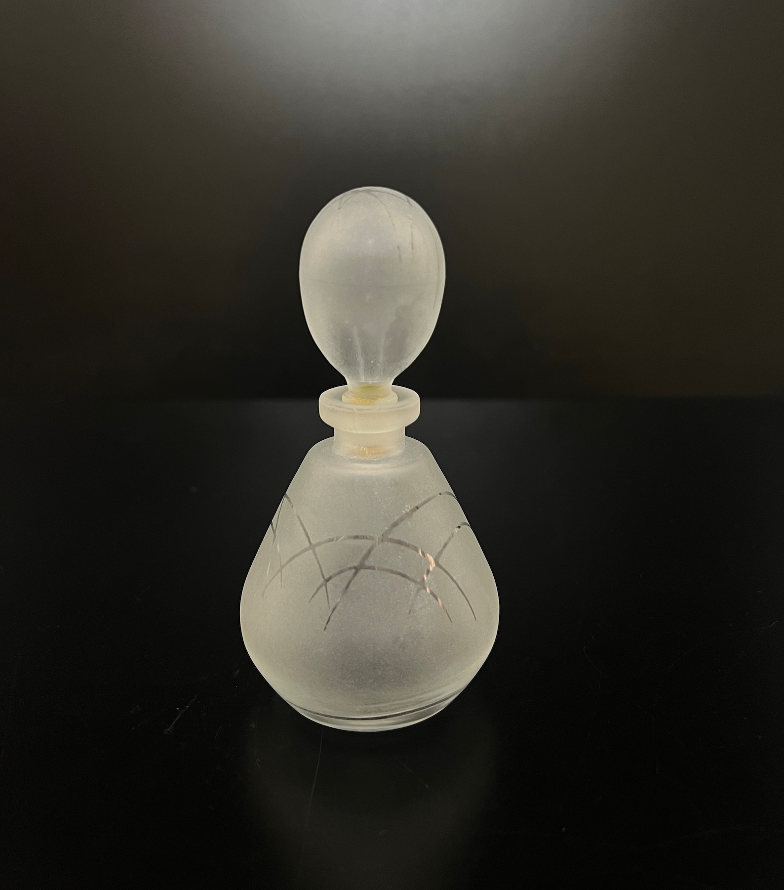Vintage Frosted Glass Perfume Bottle - Etsy