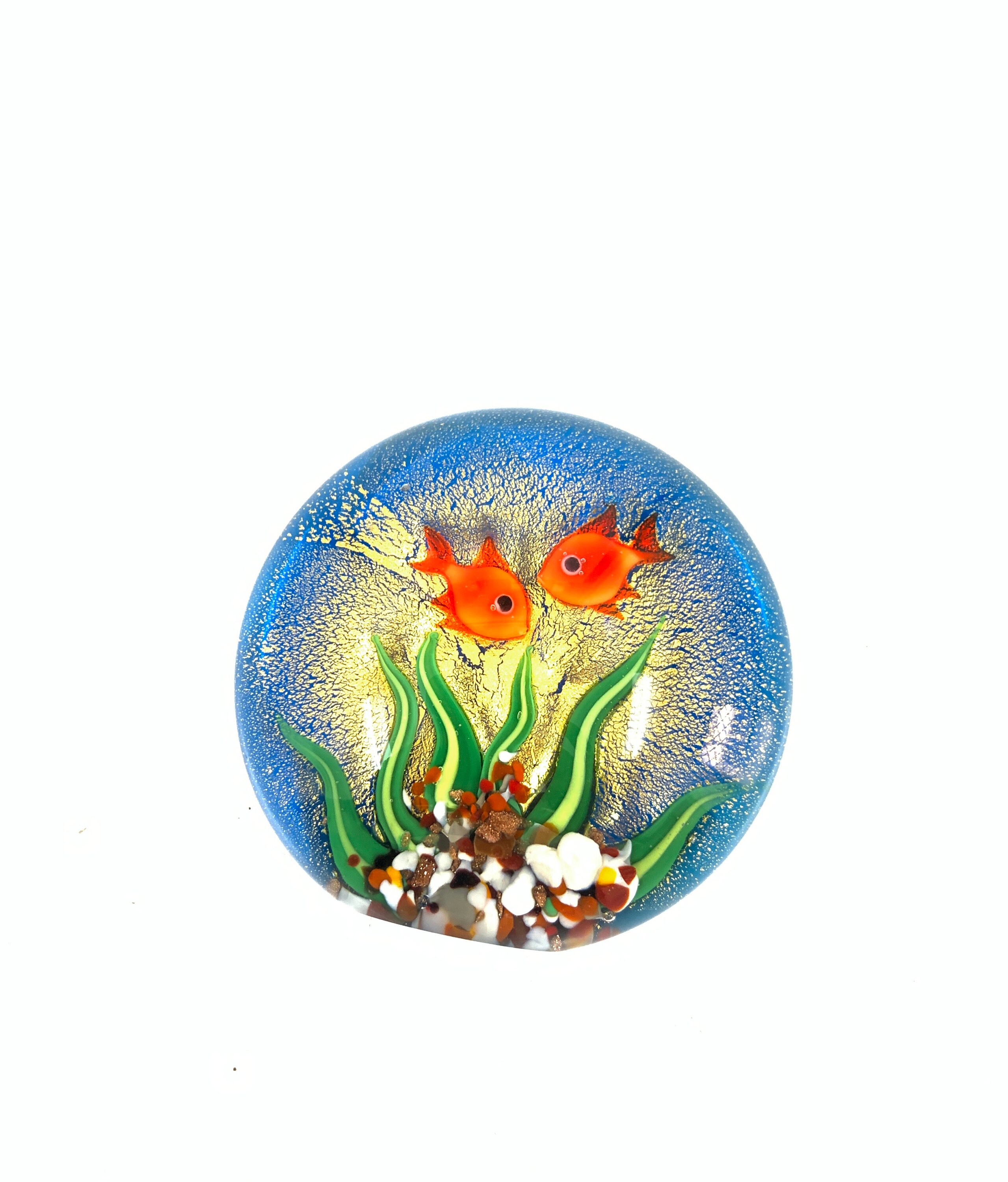 Murano Glass Goldfish Paperweight - Etsy