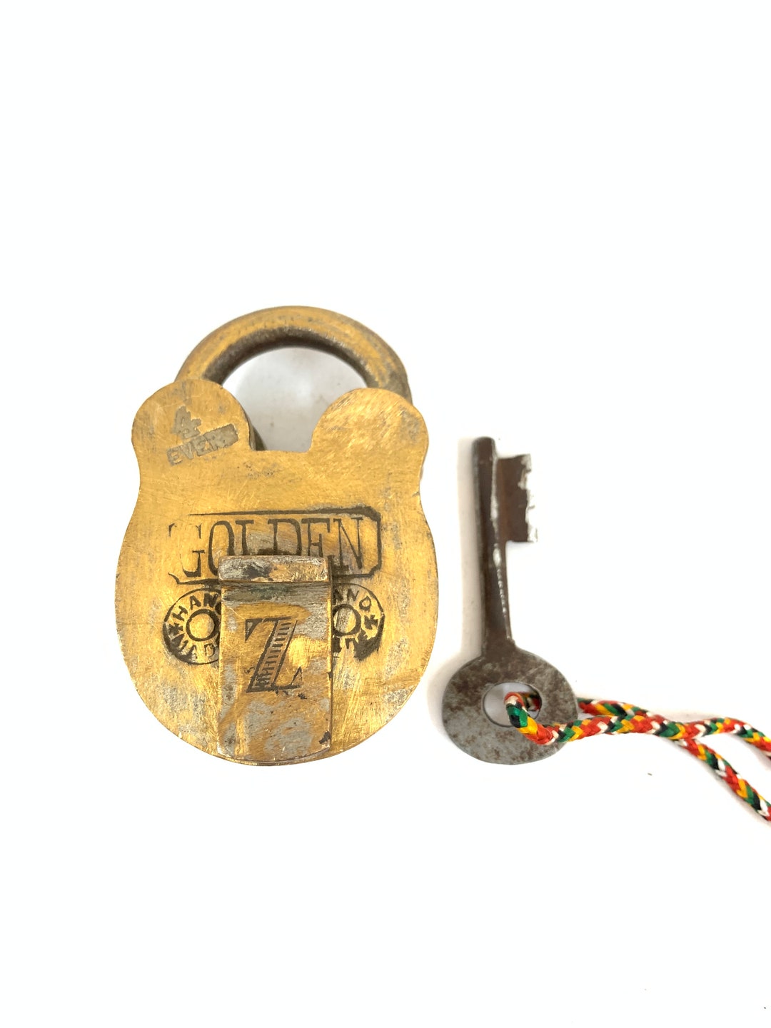 Vintage Brass Indian 4 Lever Lock - Etsy