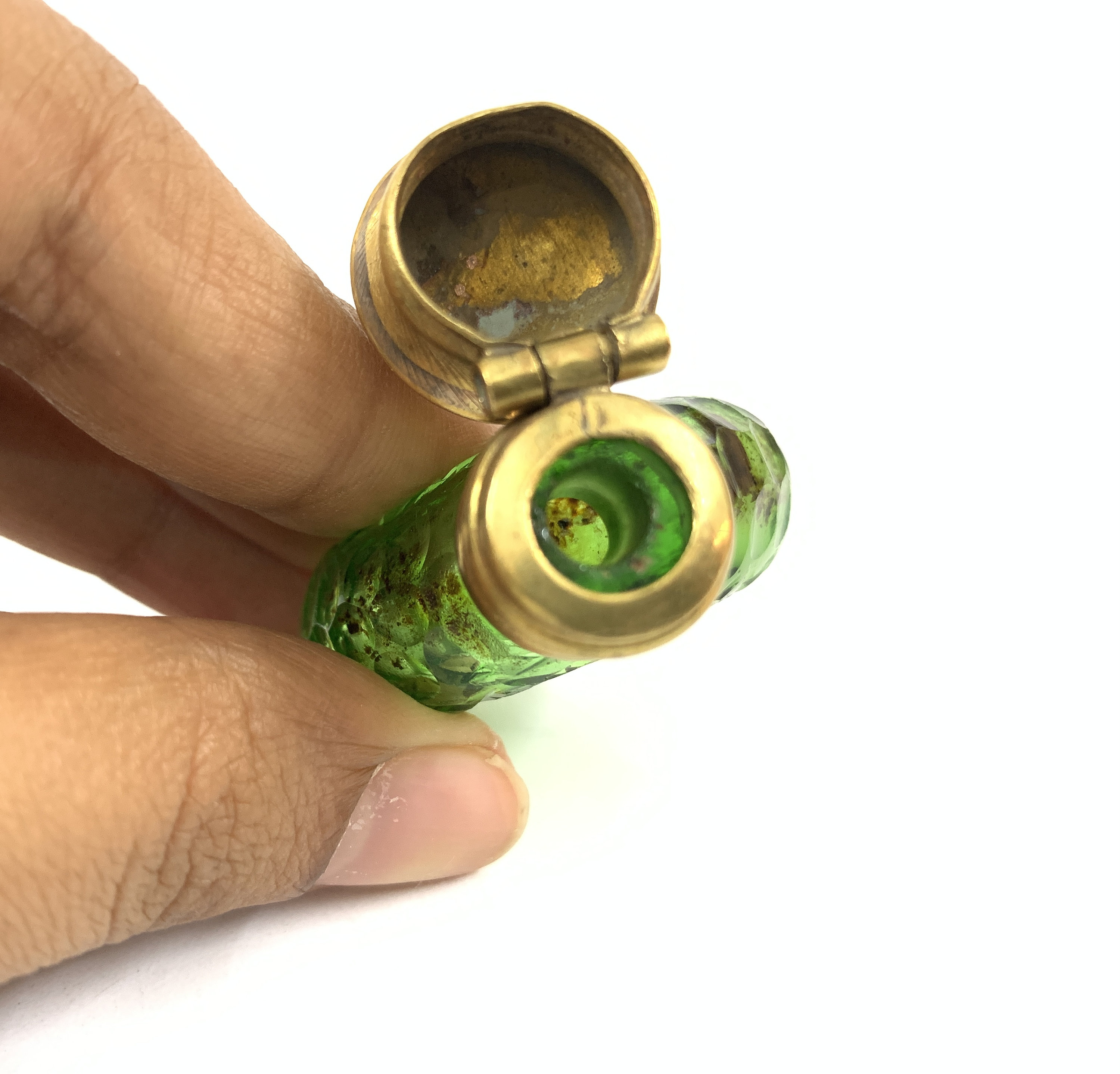 Vintage Vaseline Cut Glass Ring Shaped Perfume Bottle - Etsy