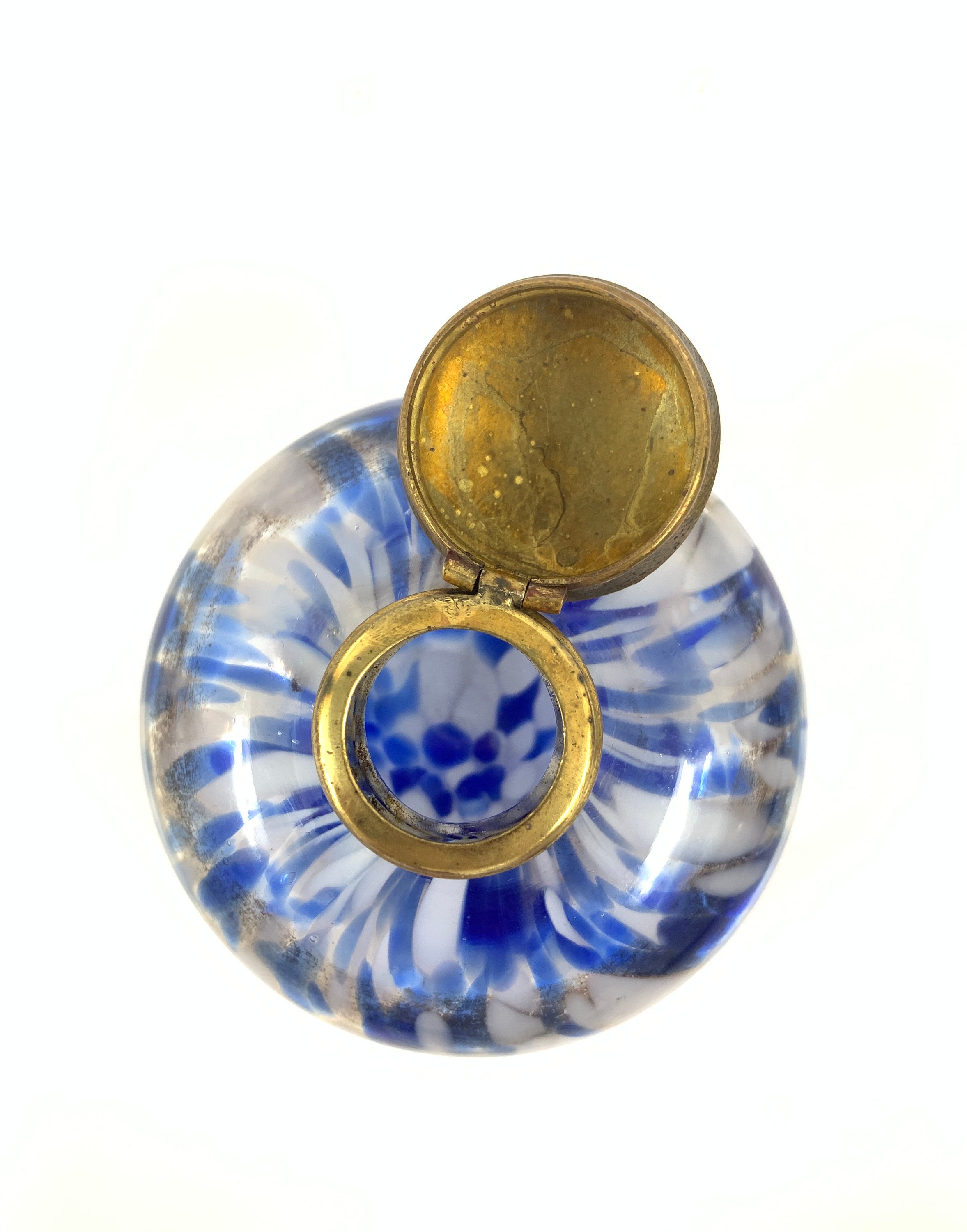 Vintage Spotted Glass Ink Well | Paper Weight|ink Pot| Antique Ink Pot ...