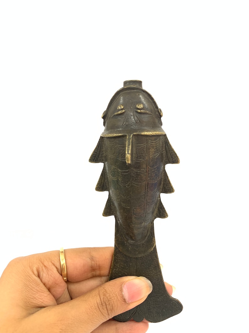 Antique Brass Fish Shaped Gun Powder Flask Antique Brass Fish Brood ...