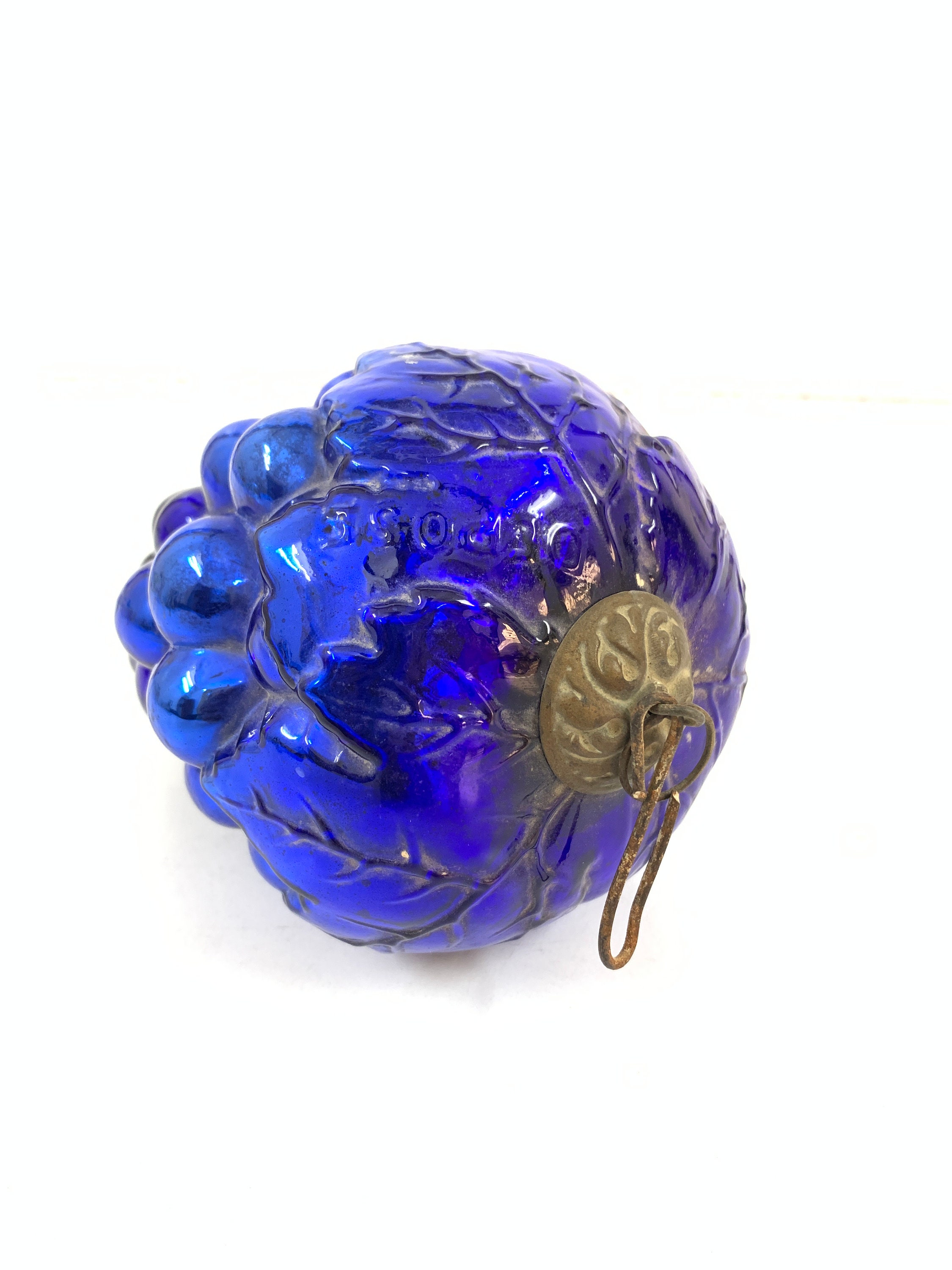 Antique Depose Brand Old Blue Cluster of Grapes Shape Christmas Heavy ...