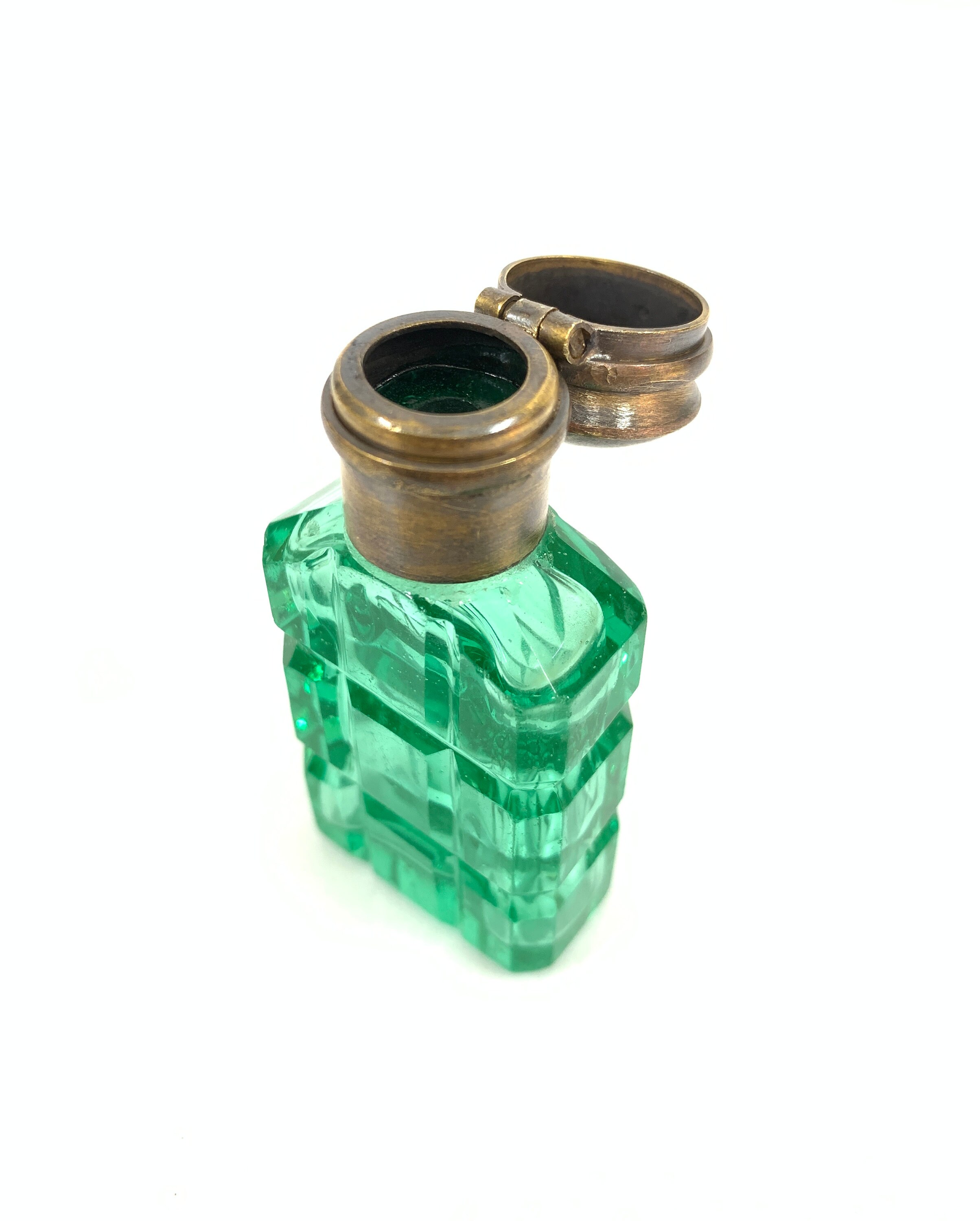 Vintage Vaseline Cut Glass Miniature Perfume Bottle - Etsy