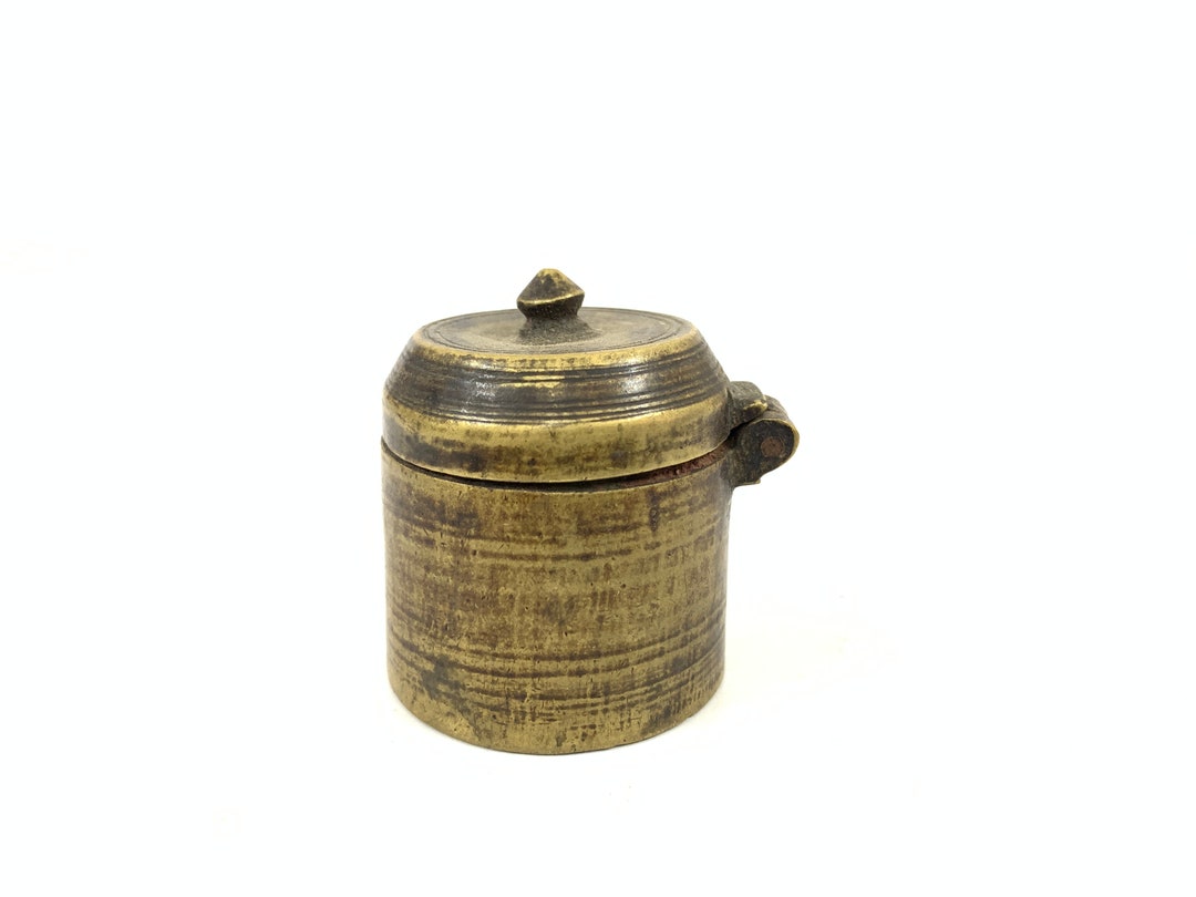 Antique Brass Hand Carved Kumkum Tikka Powder Box - Etsy