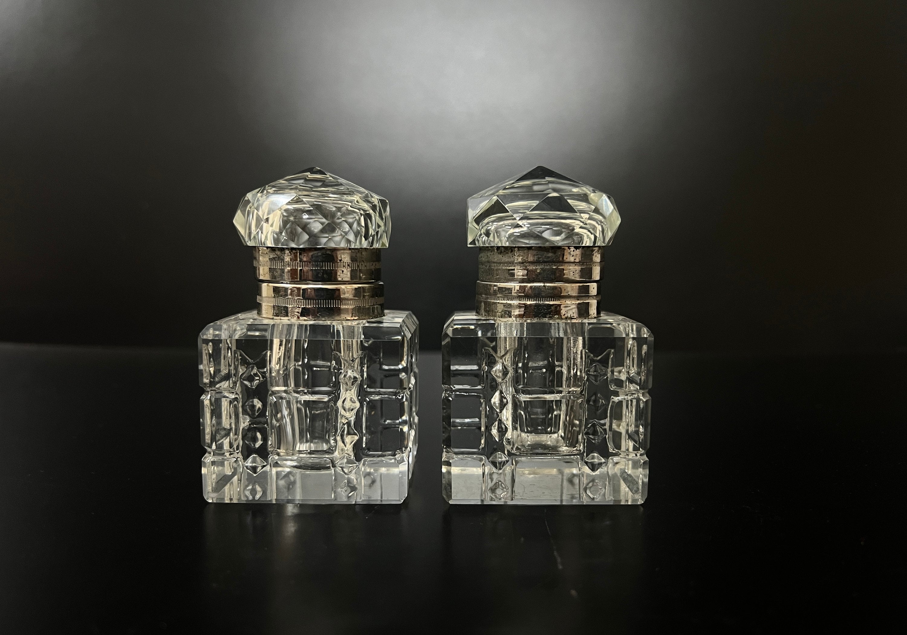 Vintage Cut Glass Ink Well - Etsy