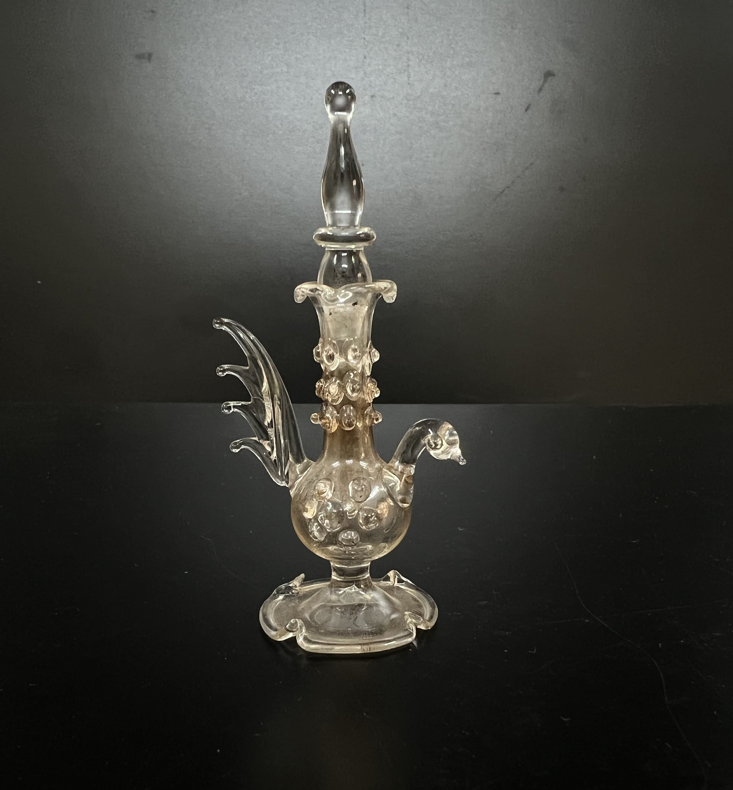 Vintage Blown Glass Perfume Bottle With Animal Figurine - Etsy