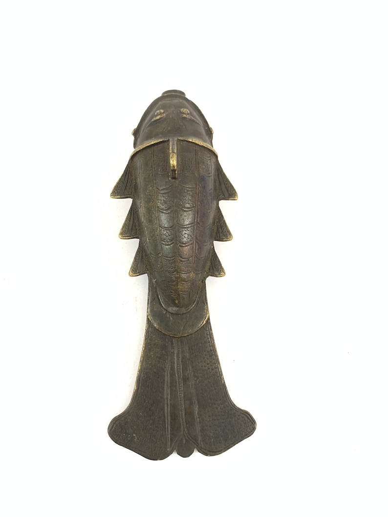 Antique Brass Fish Shaped Gun Powder Flask Antique Brass Fish Brood ...