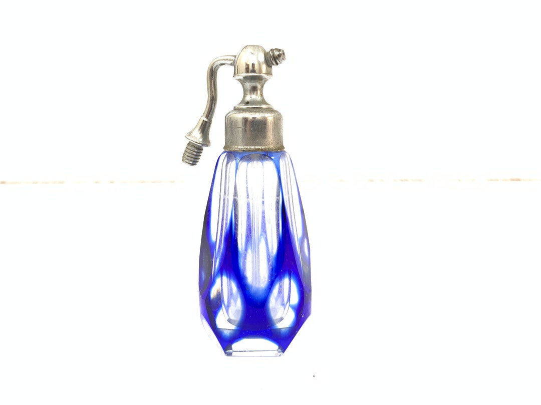 Vintage Cut to Clear Blue Perfume Atomizer - Etsy