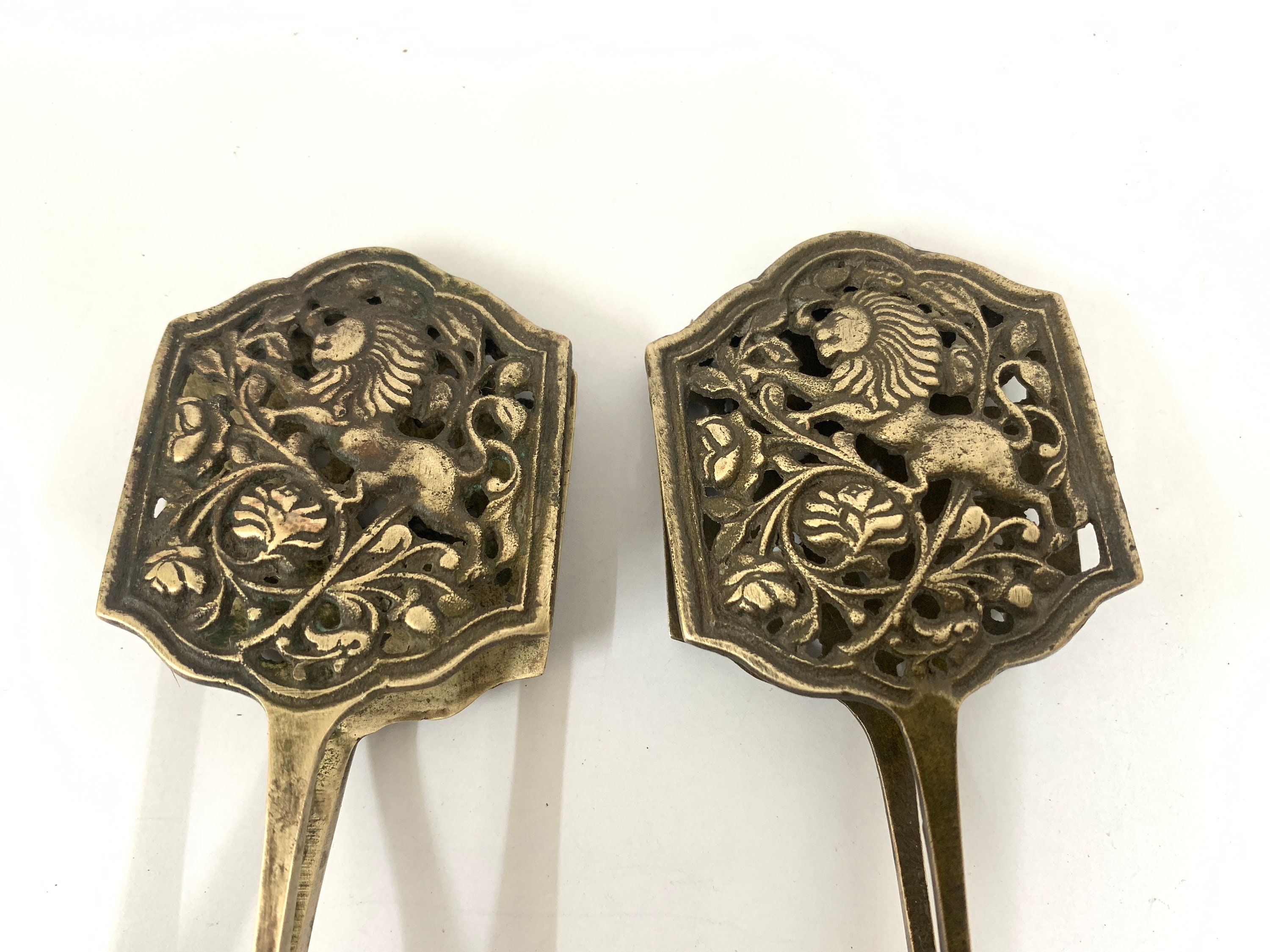 Vintage Brass Chicken Tongsbrass Tongs Tongs Barbecue Tongs Ice Cube ...