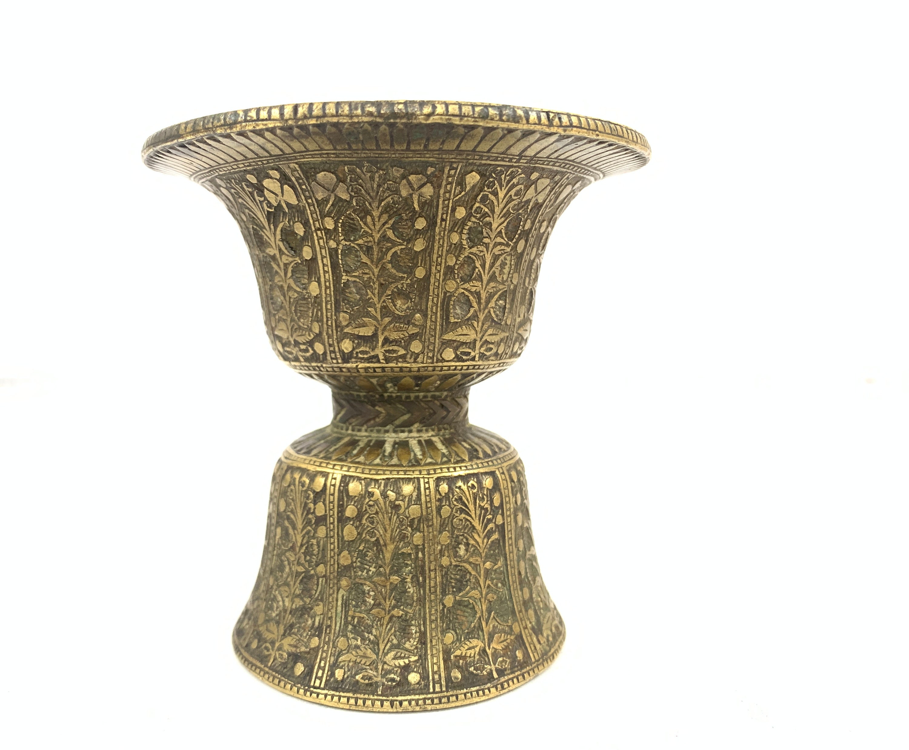 Antique Mughal Brass Spittoon With Intricate Carving - Etsy