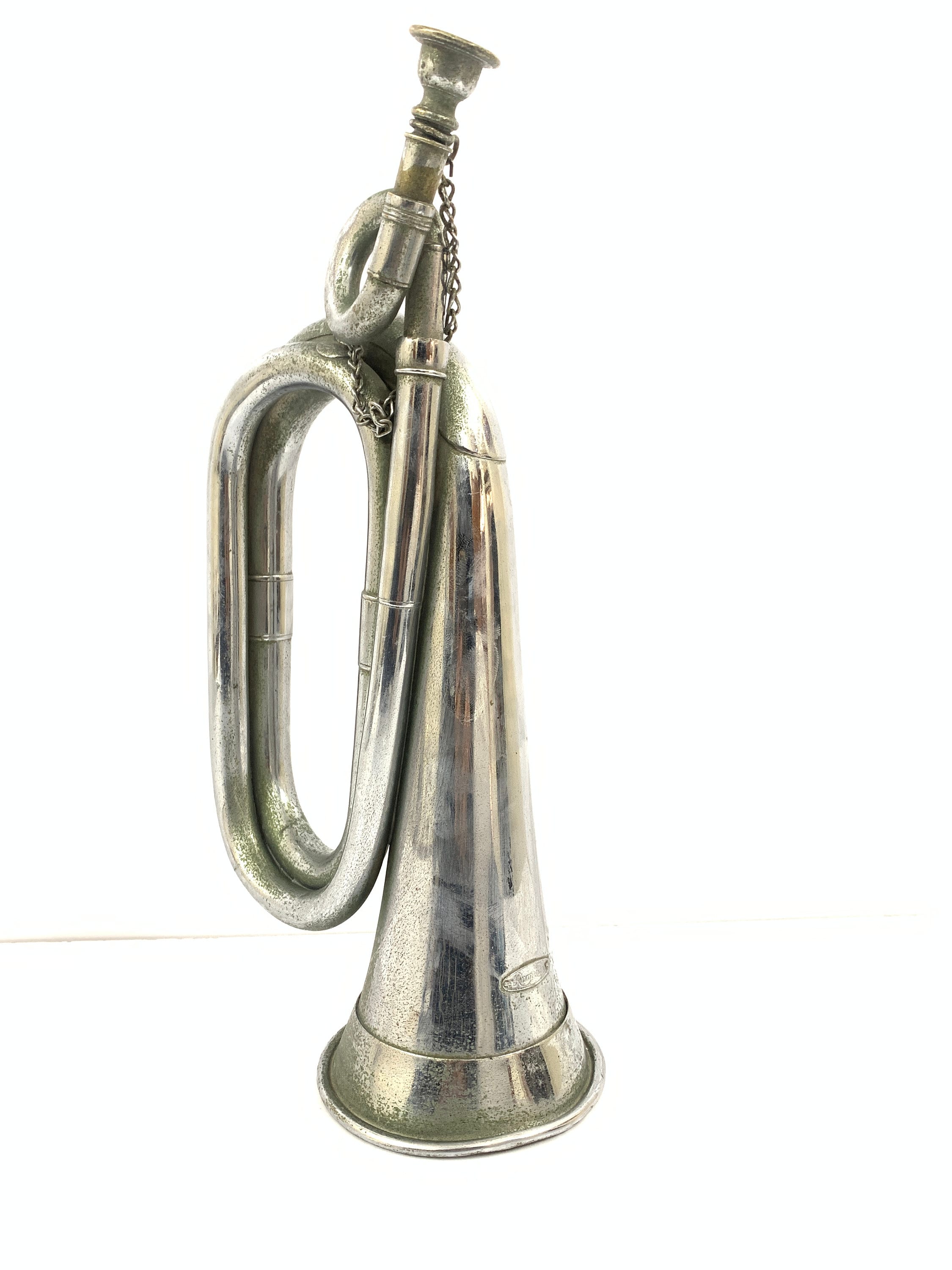 Vintage Nickel Plated Trumpet - Etsy