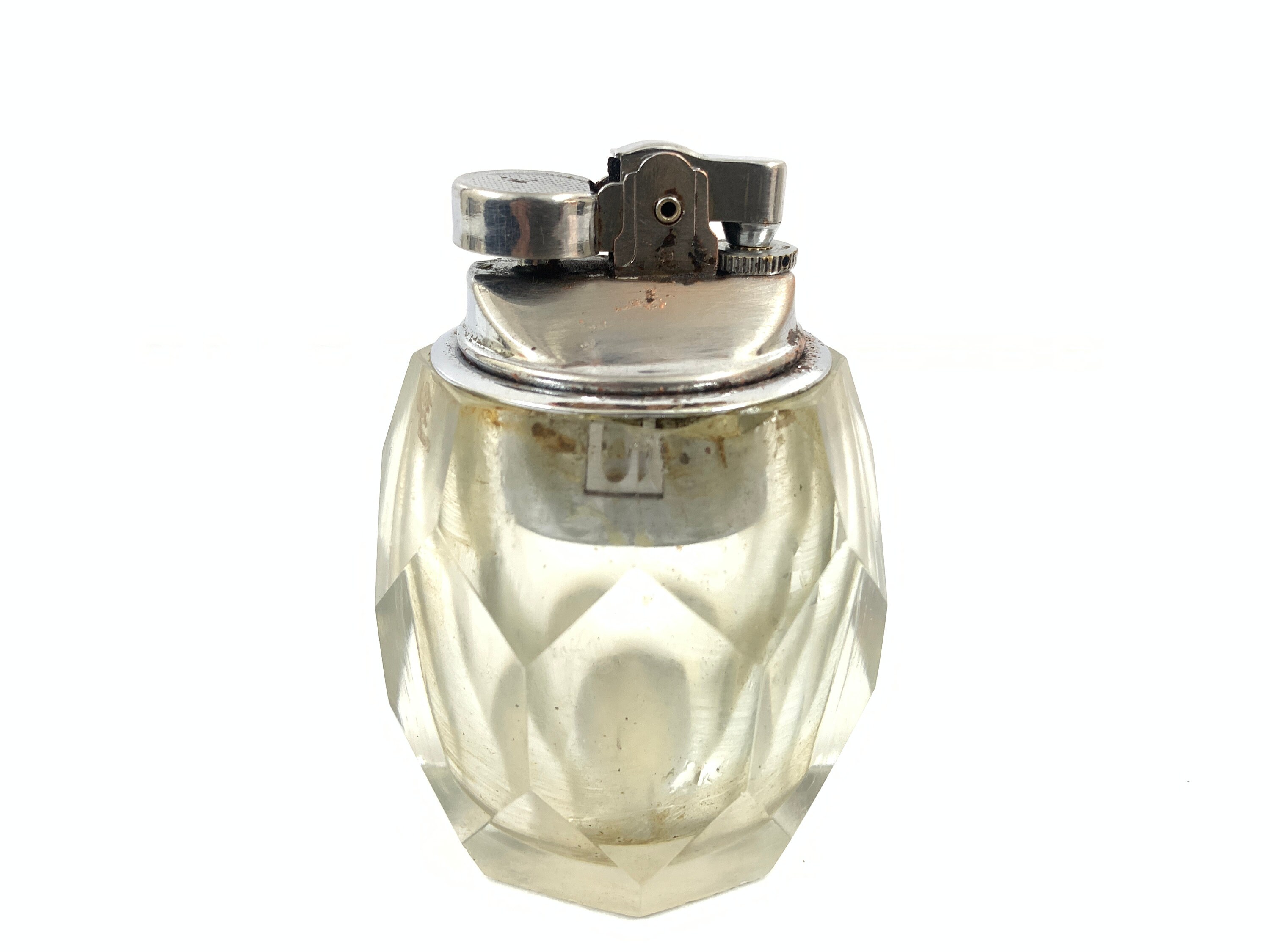 Vintage Cut Glass Retro Table Lighter | Vintage Tobacciana | Antique ...