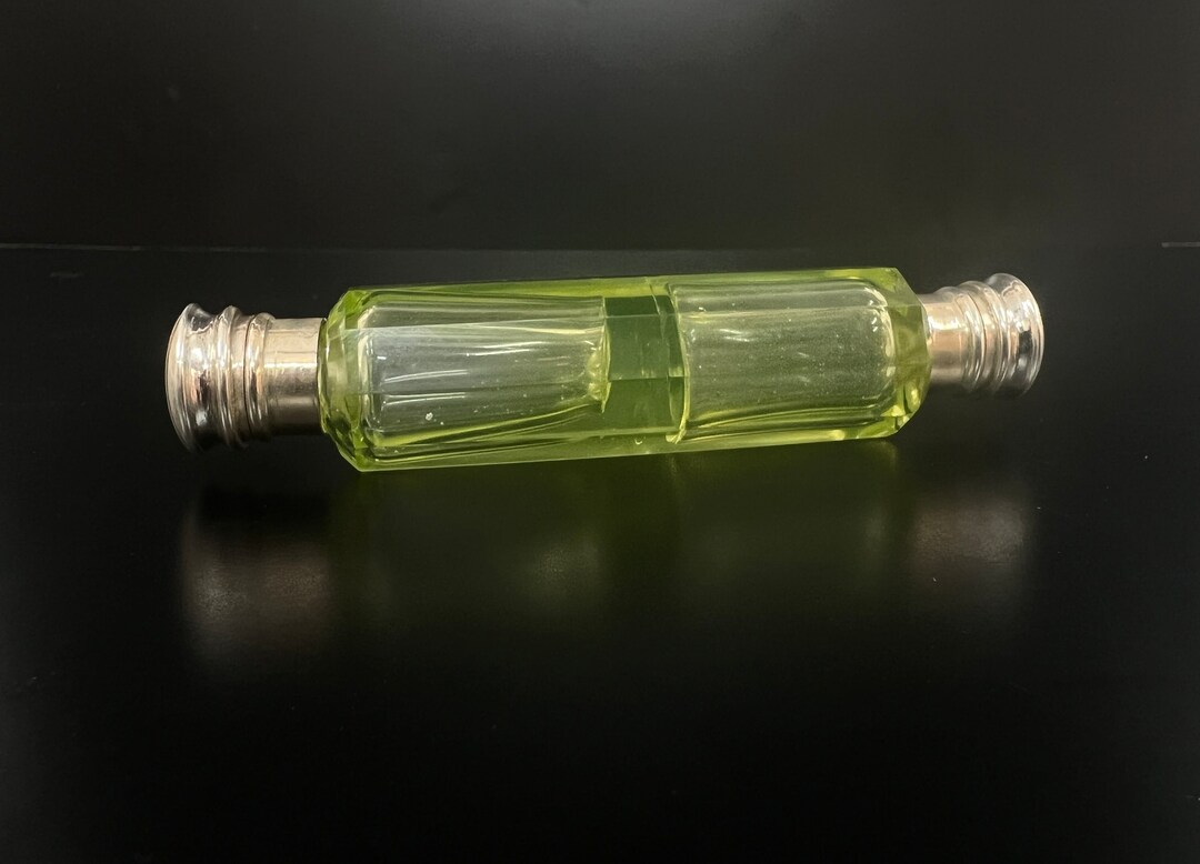 Victorian Vaseline Glass Double Ended Scent Bottle Two Face Perfume ...