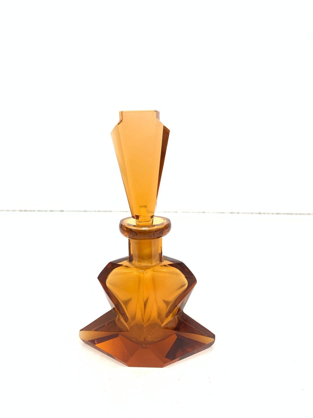 Vintage Amber Color Glass Perfume Bottle - Etsy