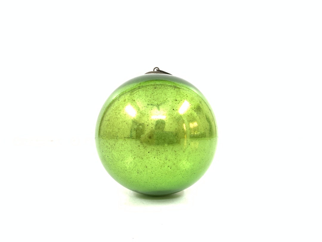 Antique Old German Green Christmas Bauble Heavy Glass Kugel - Etsy