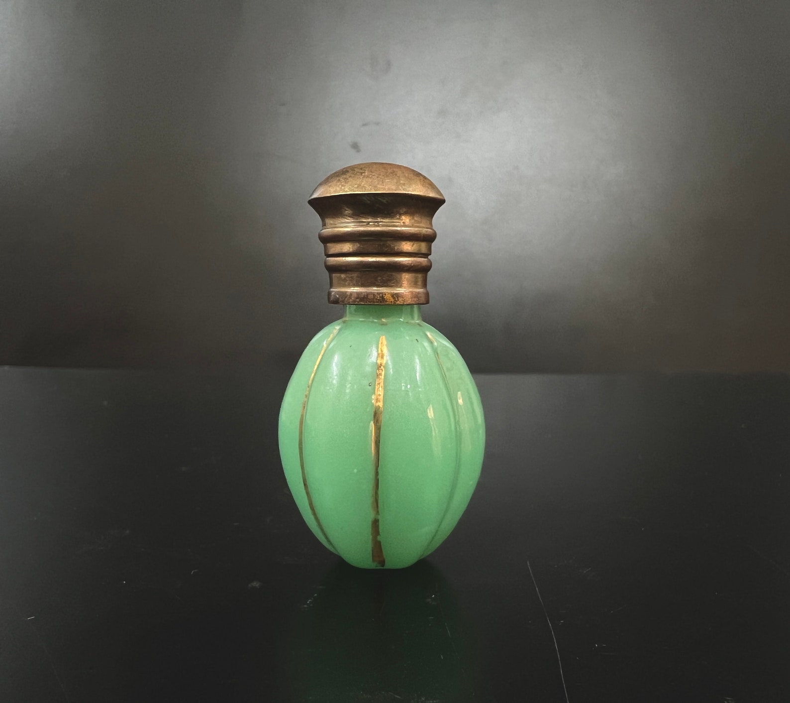 Vintage Uranium Opaque Glass Melon Shape Perfume Bottle With - Etsy