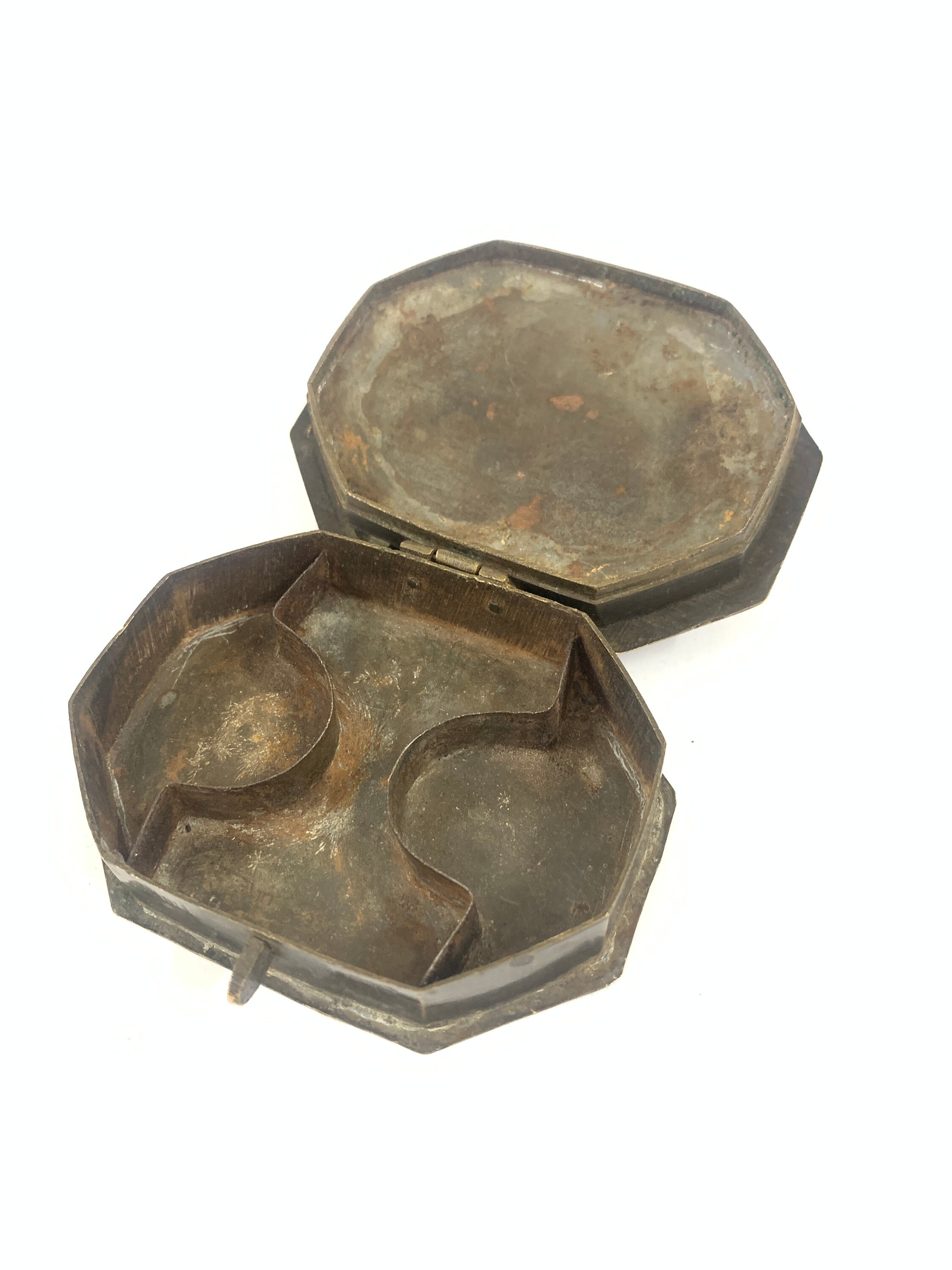 Antique Brass Two Compartment Box - Etsy