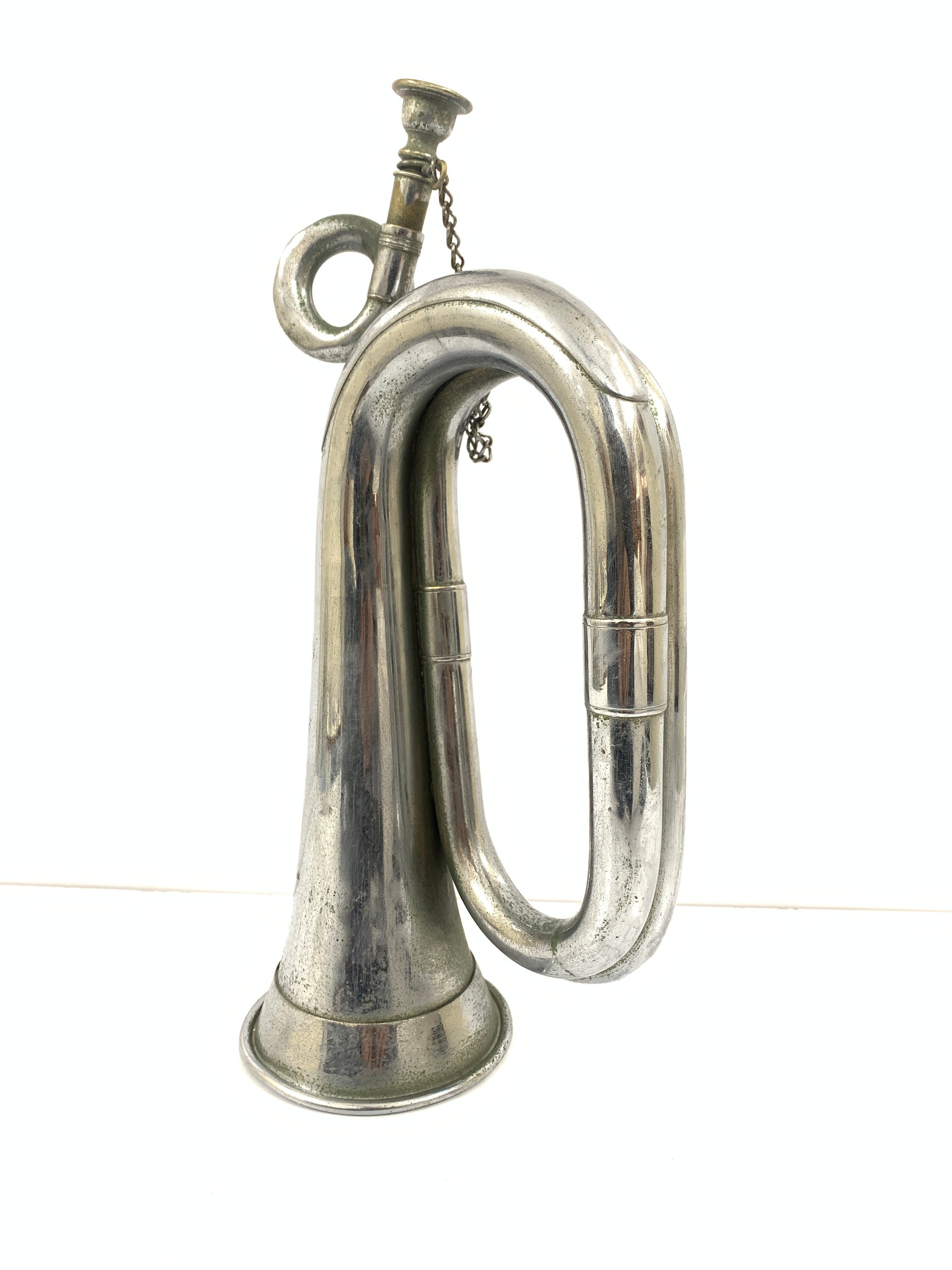 Vintage Nickel Plated Trumpet - Etsy