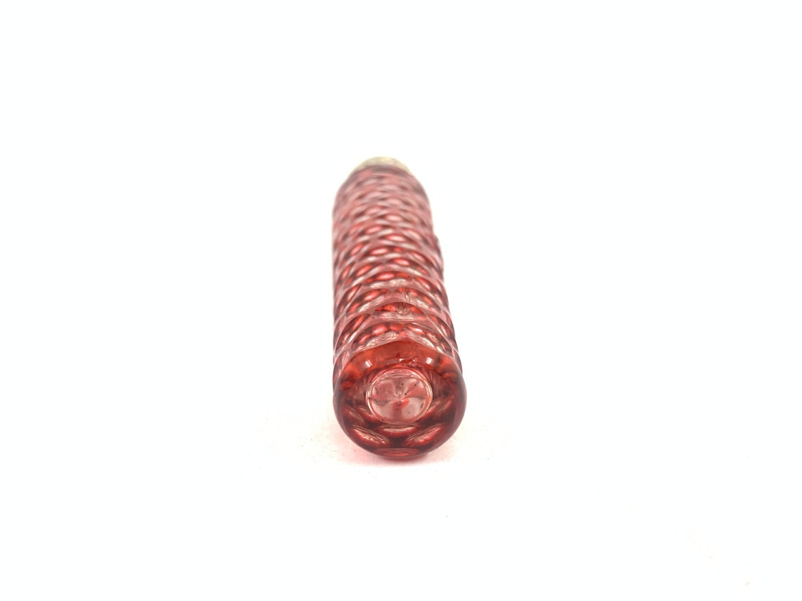 Antique Ruby Red Overlay Cone Perfume Scent Bottle Sterling Silver Lid ...