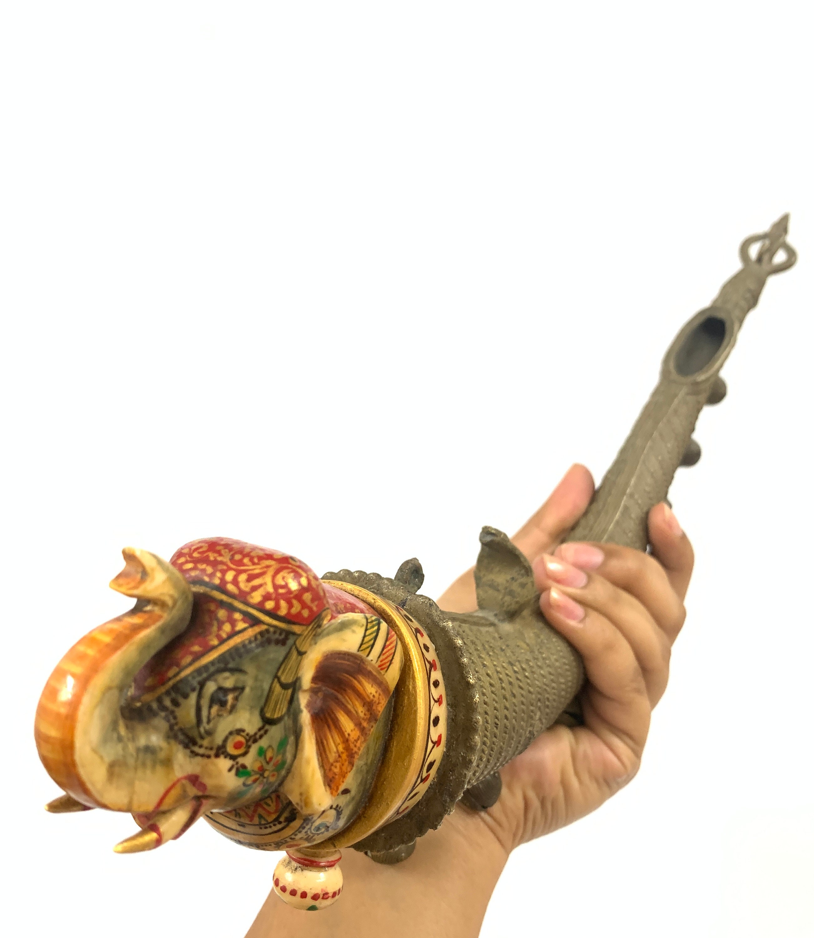 Vintage Brass Gun Powder Flask With Elephant Head With Rattles| Brass ...