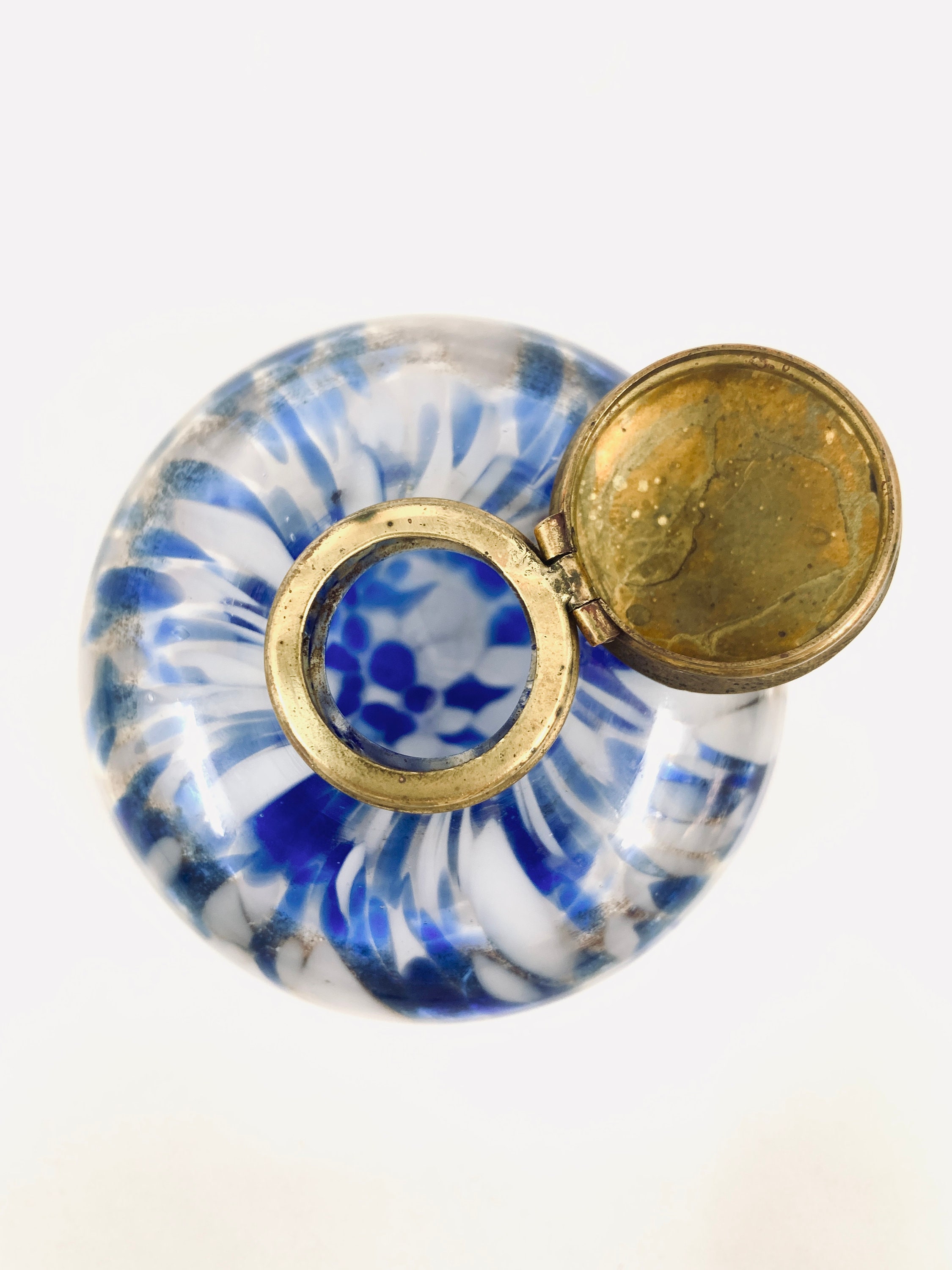Vintage Spotted Glass Ink Well | Paper Weight|ink Pot| Antique Ink Pot ...