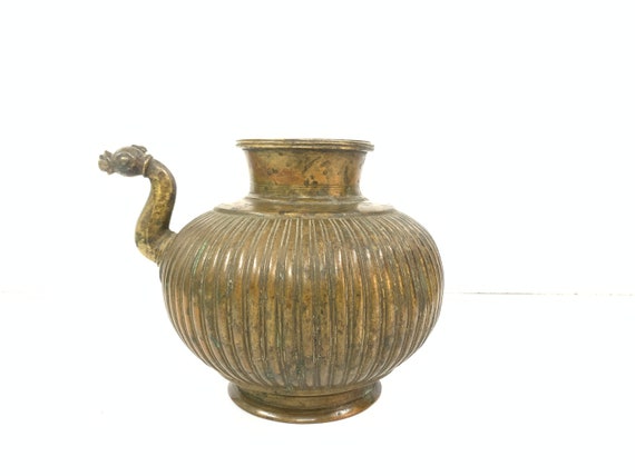 Antique Brass Peacock Face Spouted Lota/ Pot - Etsy